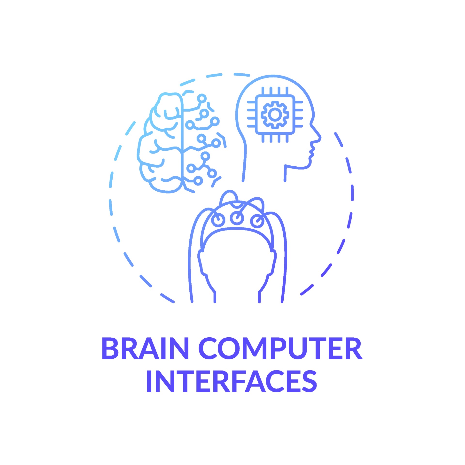 Brain computer interfaces concept icon 2388240 Vector Art at Vecteezy