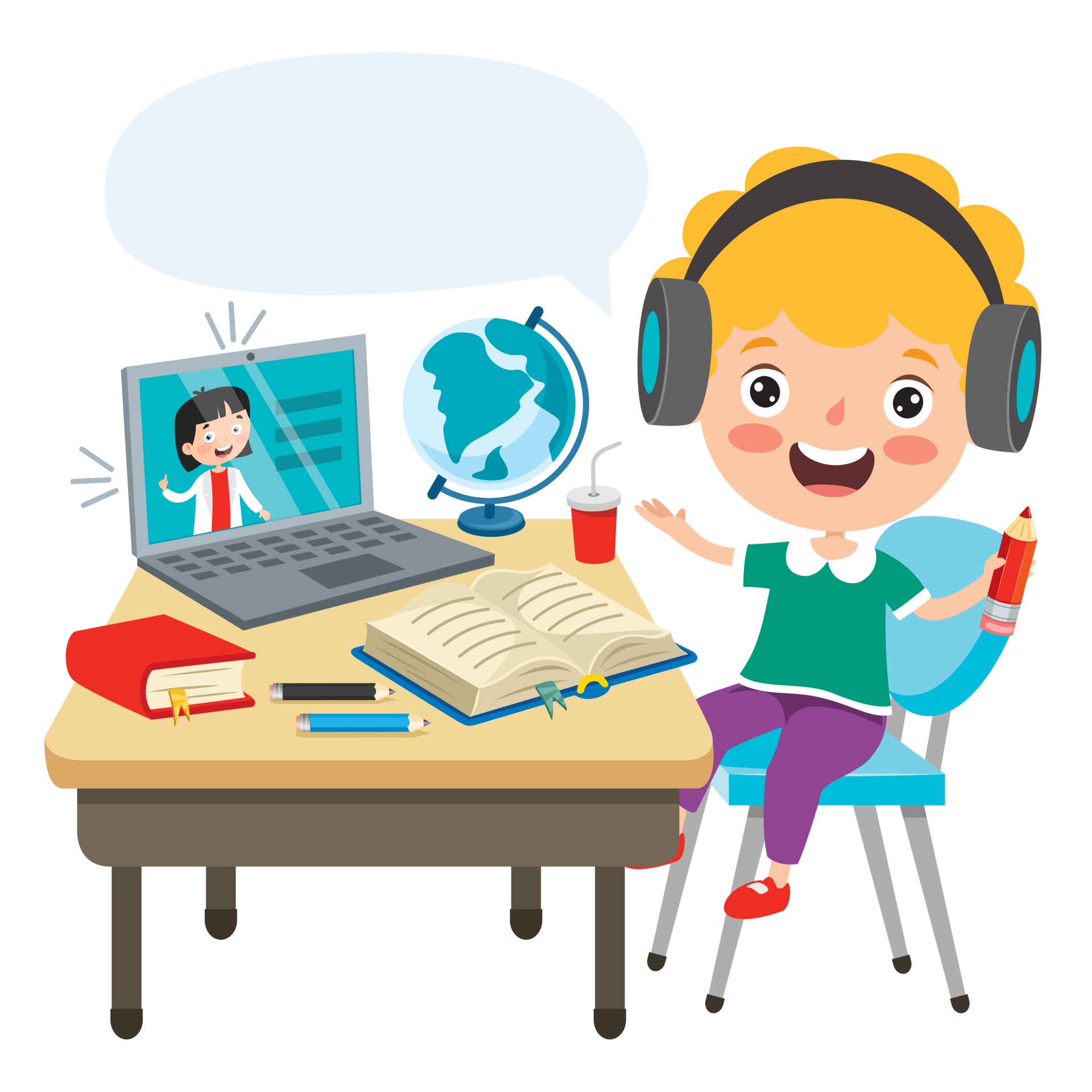 Online Learning Concept With Cartoon Character 2391035 Vector Art at ...