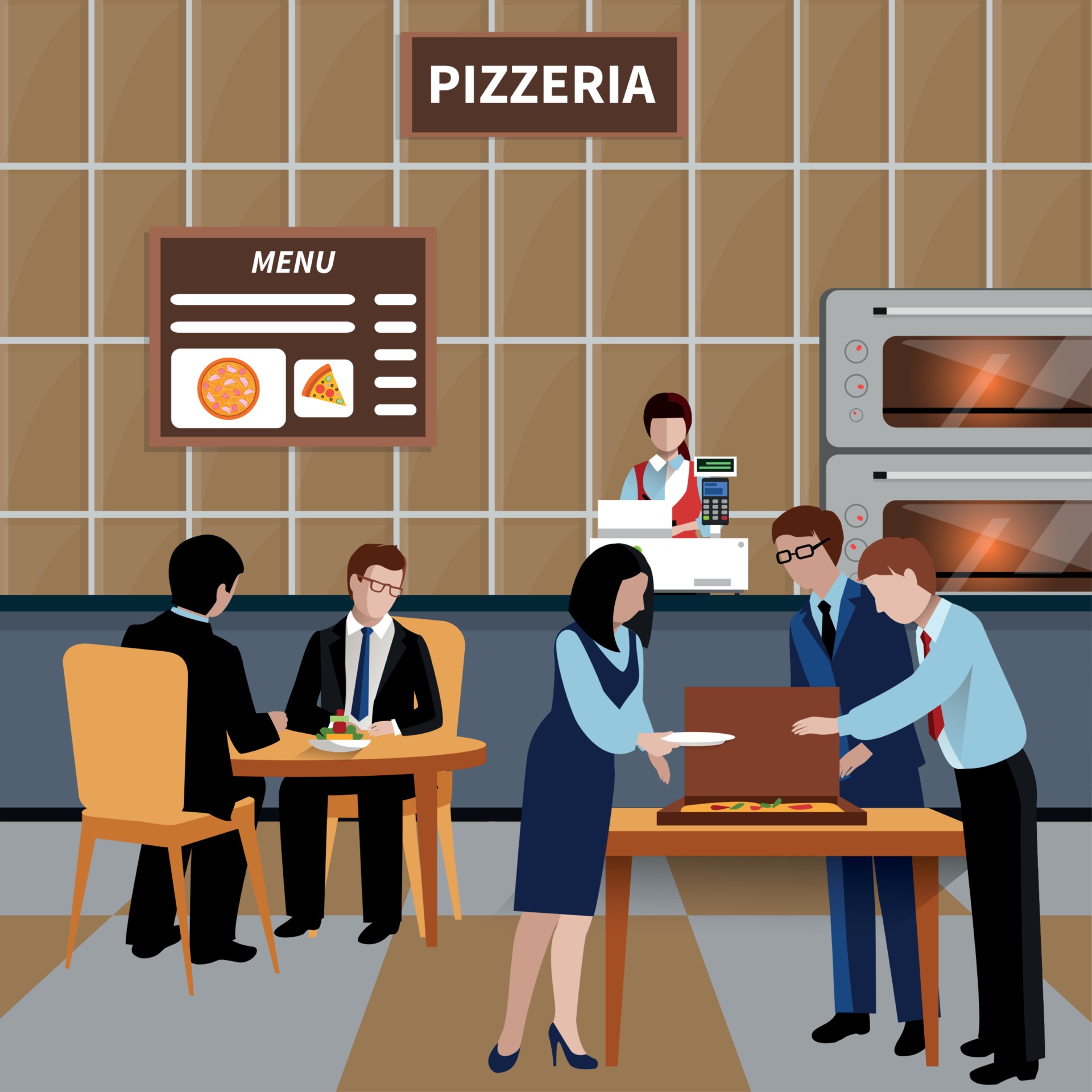 Flat Business Lunch People Composition Vector Illustration 2391510 ... Flat Business Lunch People Composition Vector Illustration 2391510 ...
