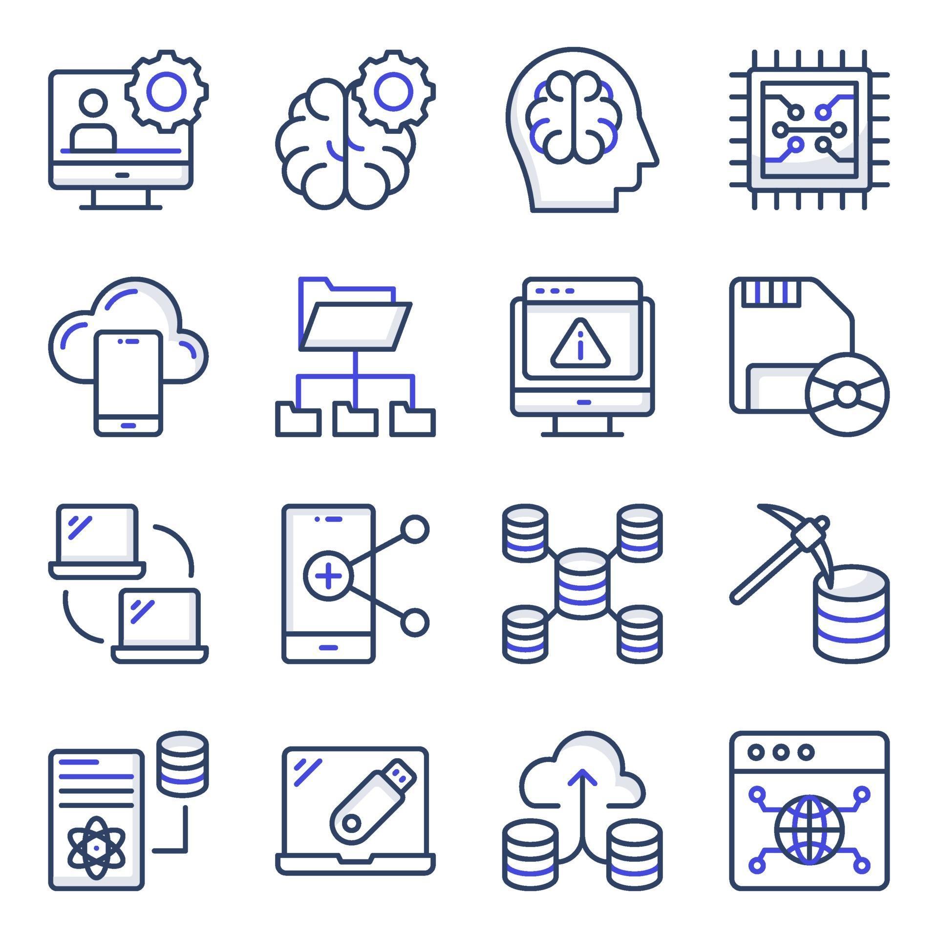 Pack of Data Science Flat Icons 2397000 Vector Art at Vecteezy