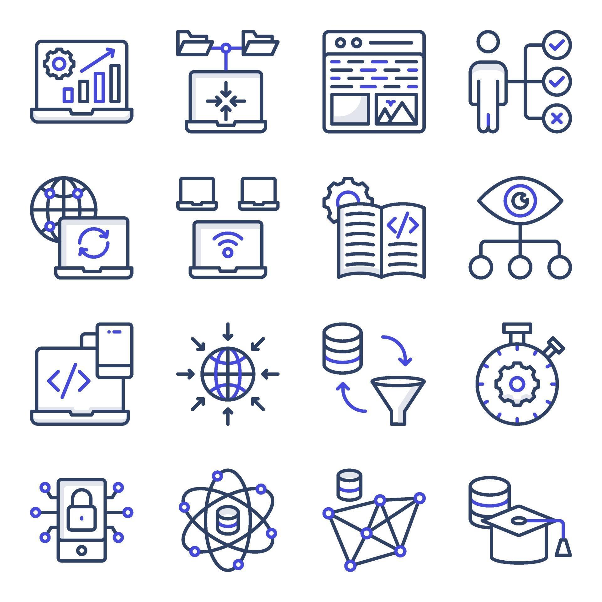 Pack of System Coding Flat Icons 2397009 Vector Art at Vecteezy
