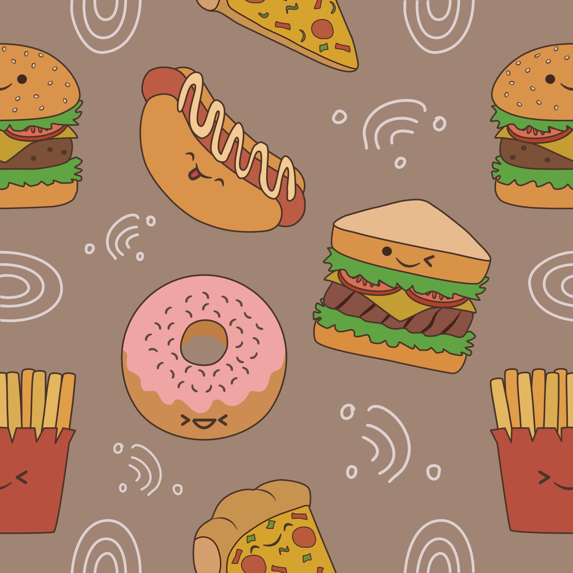 Seamless Pattern About Fast Food With Emoticon 2397985 Vector Art At seamless-pattern-about-fast-food-with-emoticon-2397985-vector-art-at