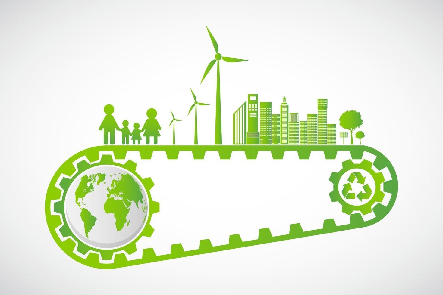 Ecology Saving Gear Concept And Environmental Sustainable Energy ... Ecology Saving Gear Concept And Environmental Sustainable Energy ...