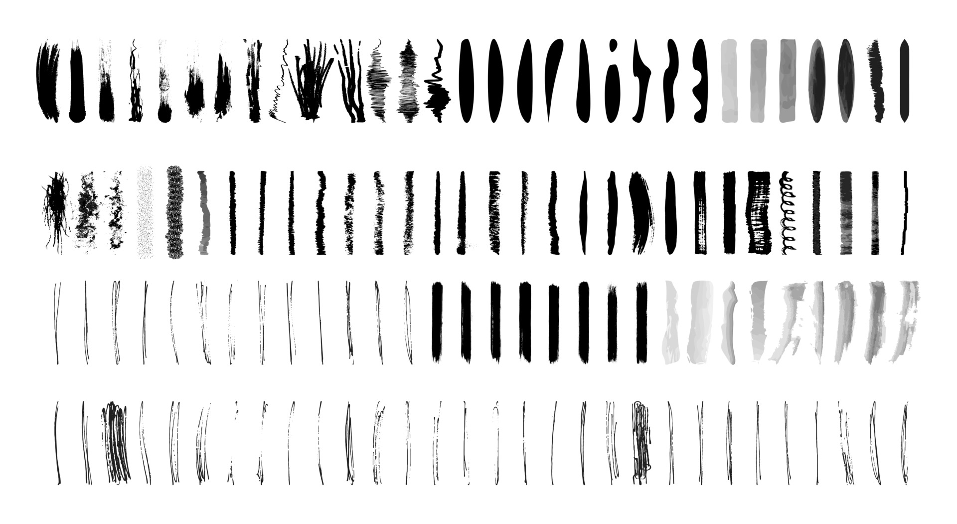 Brush strokes hand drawn vector illustration Vector 2401425 Vector Art ...