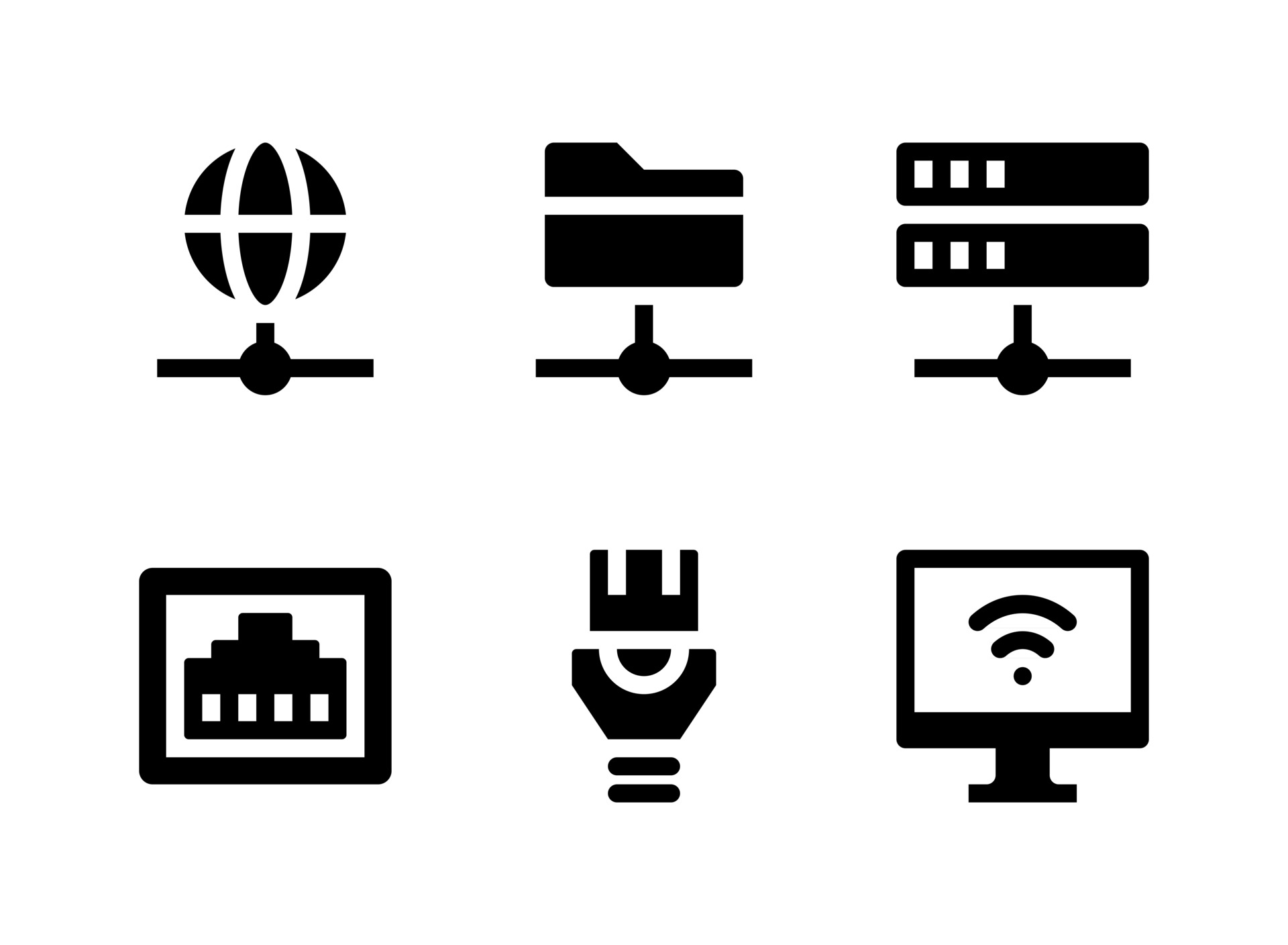 Simple Set of Network Related Vector Solid Icons 2403308 Vector Art at ...