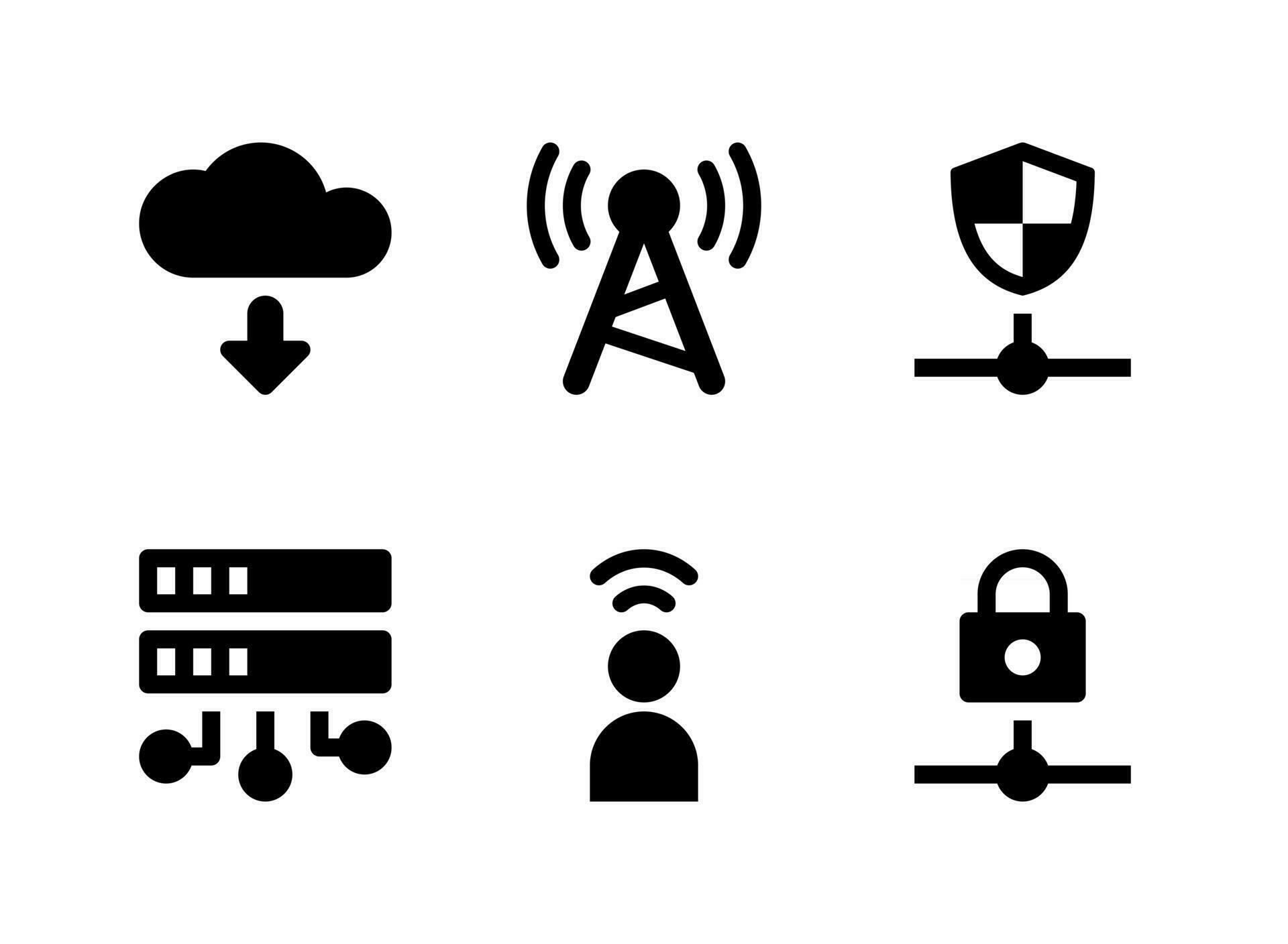 Simple Set of Network Related Vector Solid Icons 2403309 Vector Art at ...