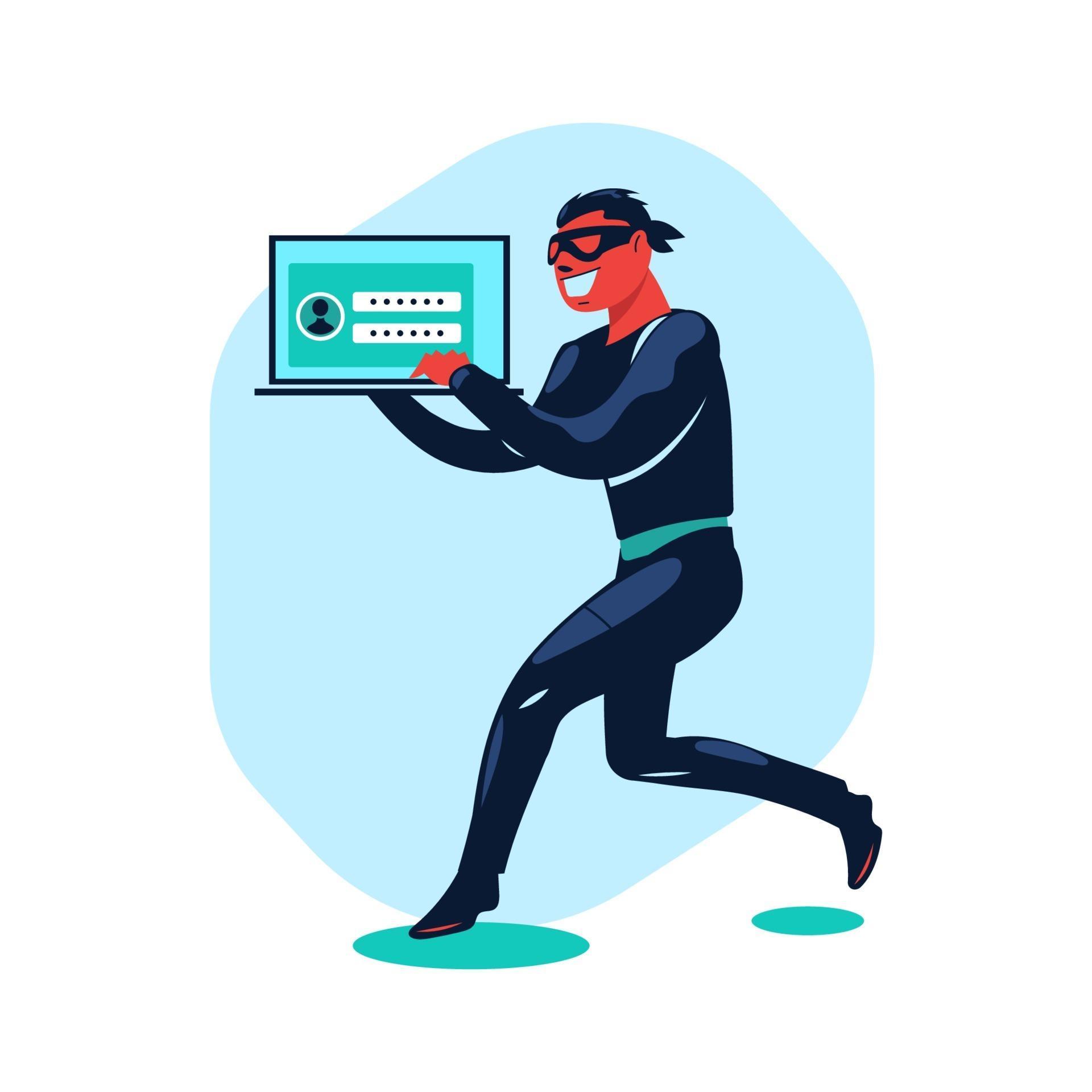 Hacker Phishing Scam Attack Web Security Vector Concept Of Phishing And