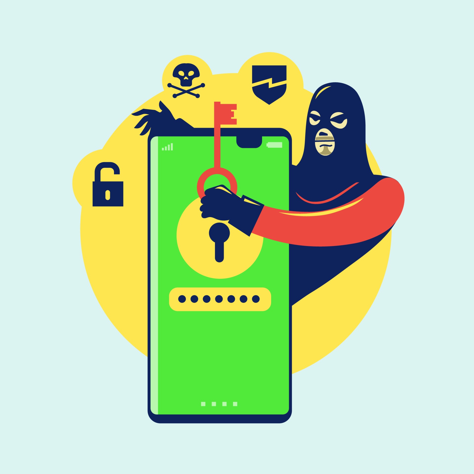 Hacker Phishing Scam Attack Web Security Vector Concept Of Phishing And