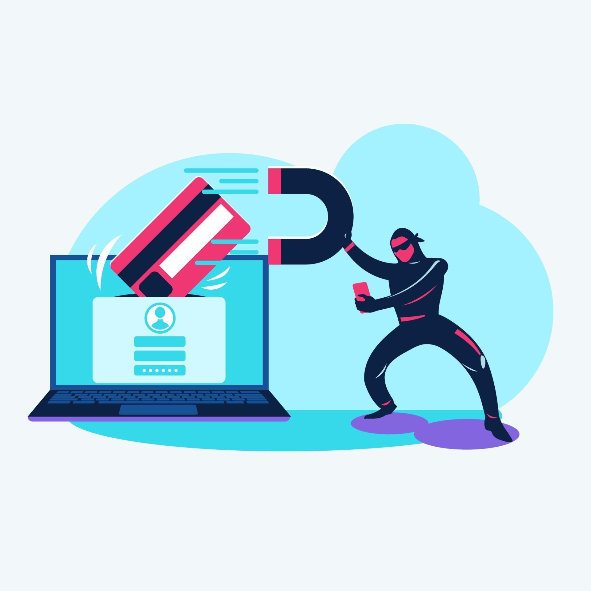 Hacker Phishing Scam Attack Web Security Vector Concept Of Phishing And Fraud 2403919 Vector Art