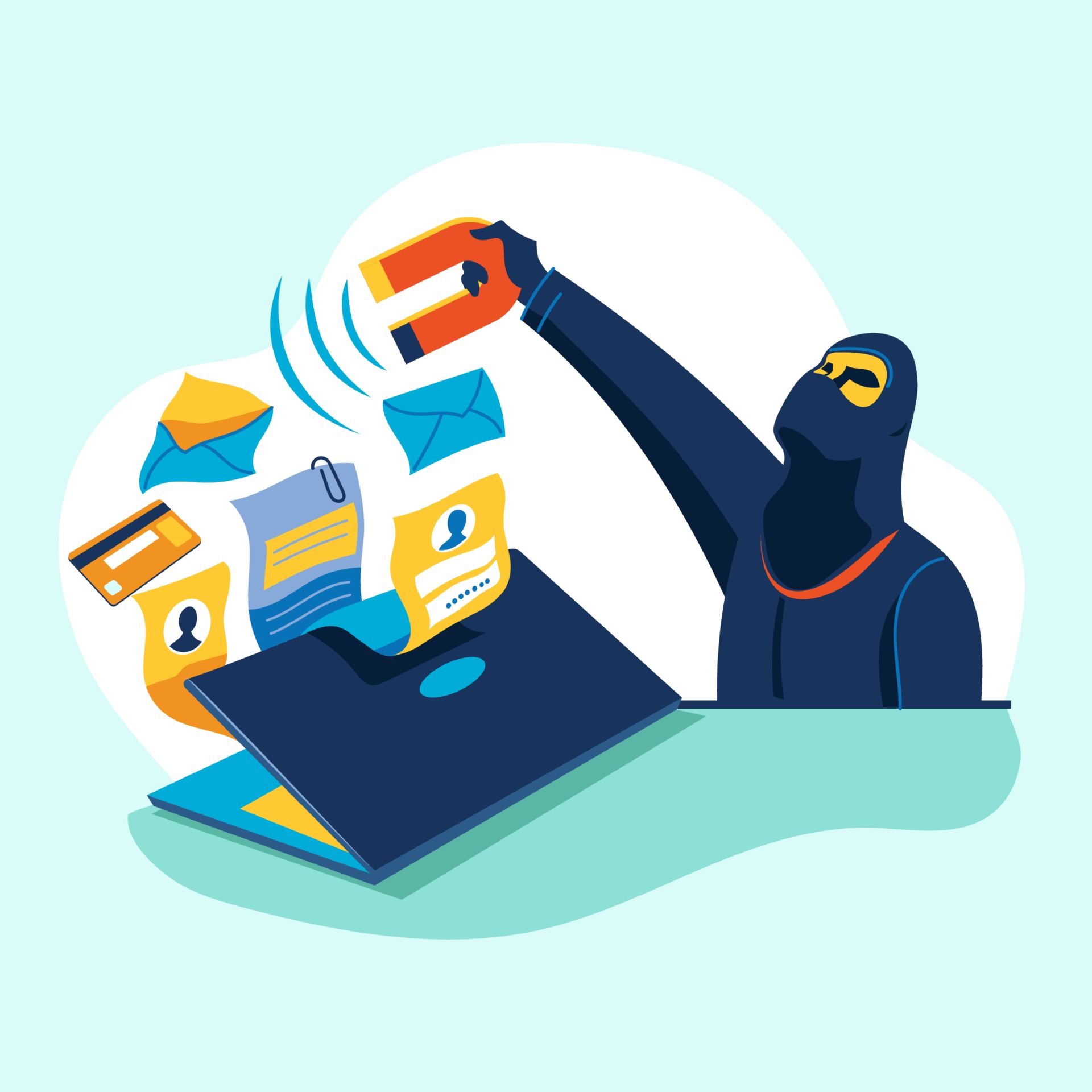 Hacker Phishing Scam Attack Web Security Vector Concept Of Phishing And