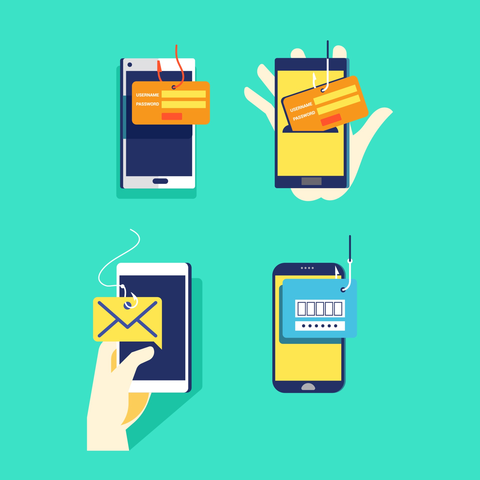 Hacker Phishing Scam Attack Web Security Vector Concept Of Phishing And Fraud 2403925 Vector Art