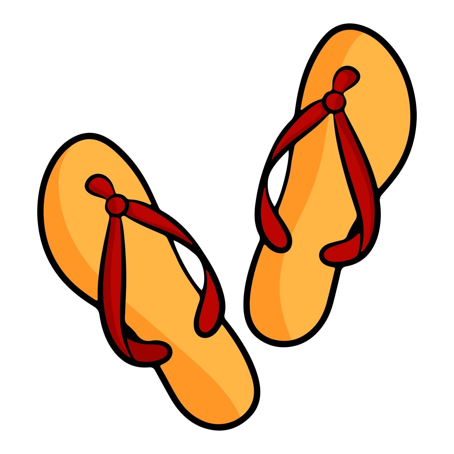 Zapatillas de playa chanclas estilo de dibujos animados ilustración ... Zapatillas de playa chanclas estilo de dibujos animados ilustración ...