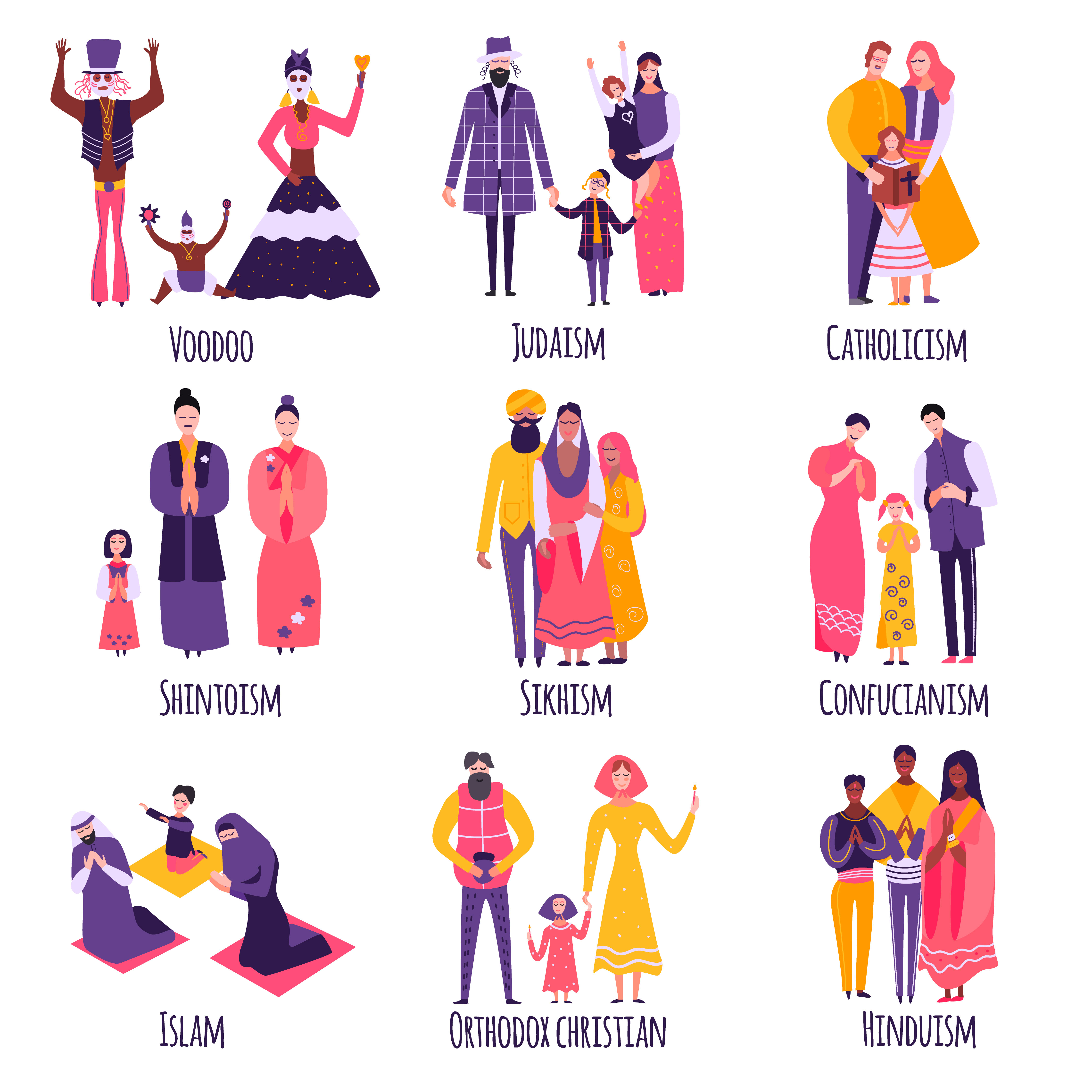 Different Religions Together Clipart