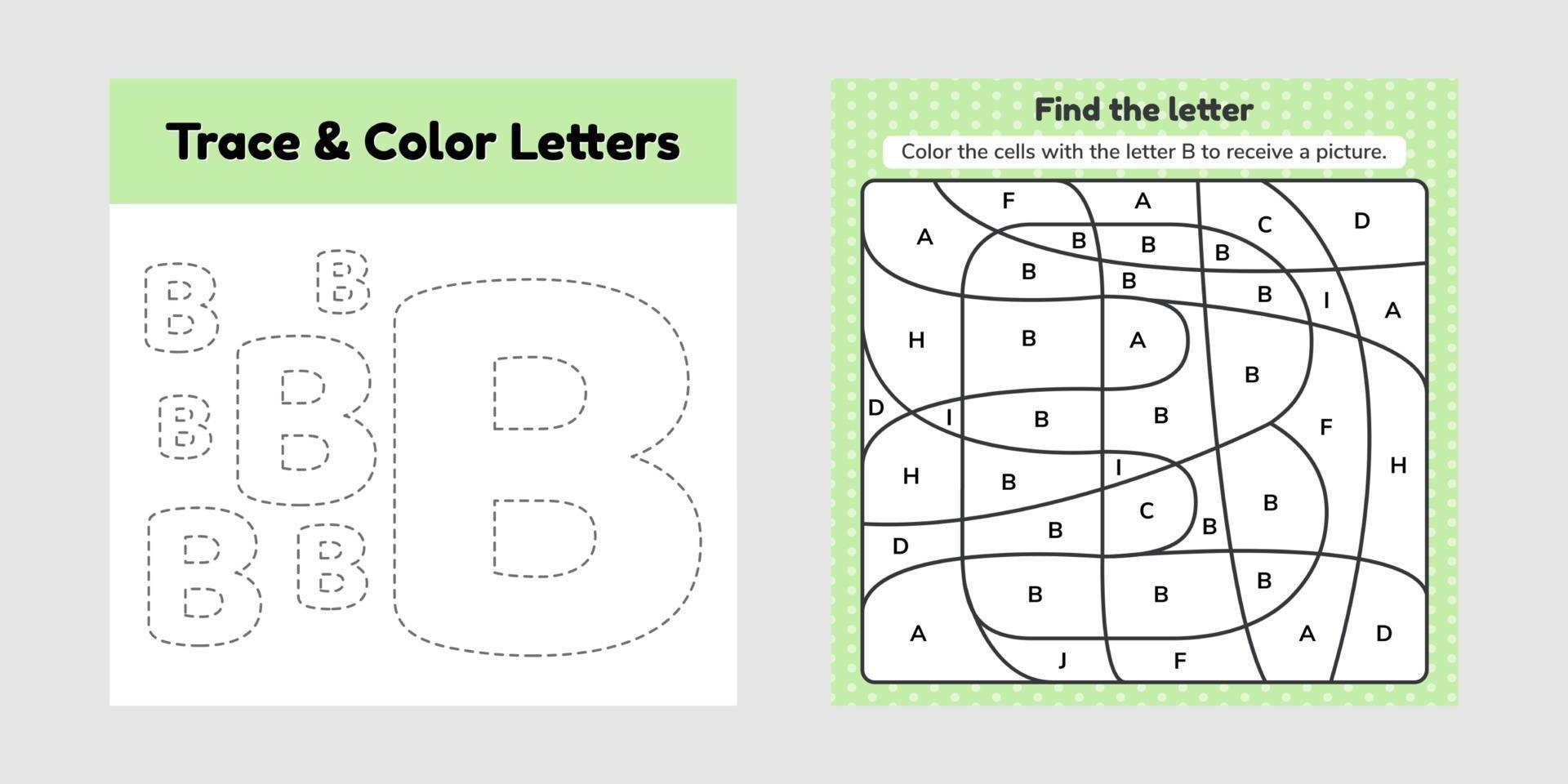 Coloring book letter for kids Worksheet for preschool kindergarten and ...