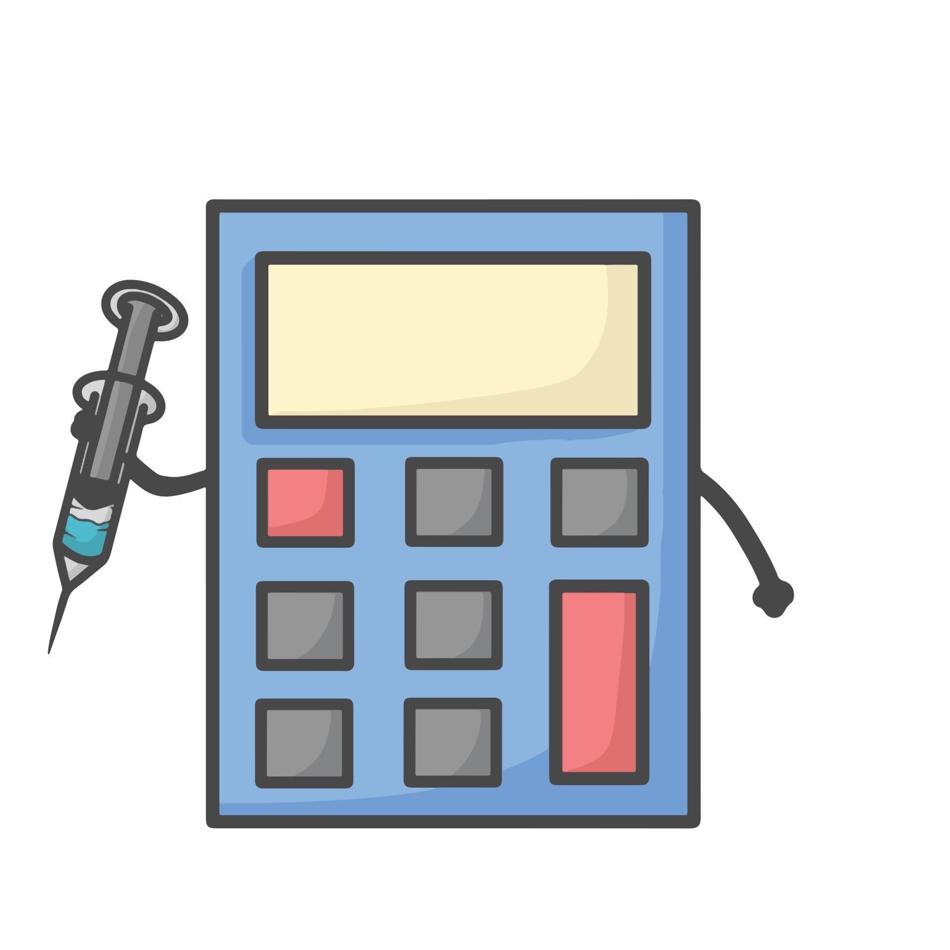 Cute Calculator Character Flat Cartoon Vector Template Design cute-calculator-character-flat-cartoon-vector-template-design