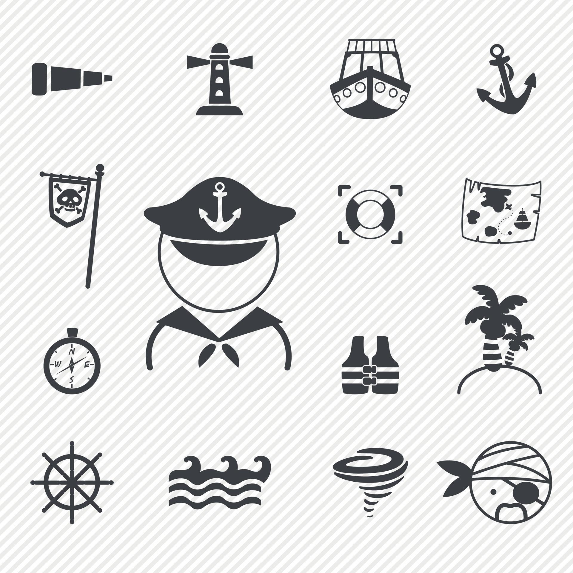 Pirates icons set 2421708 Vector Art at Vecteezy