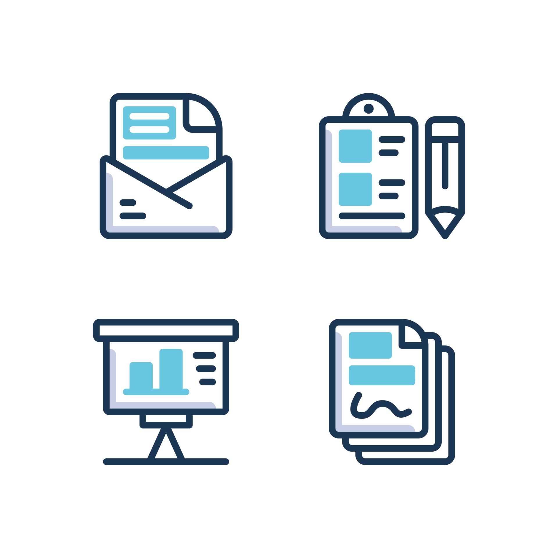 Vector illustration of email clipboard presentation document icon ...