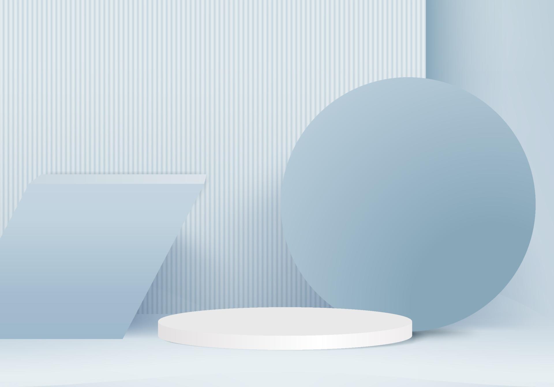 Cylinder Abstract Minimal Scene With Geometric Platform Summer