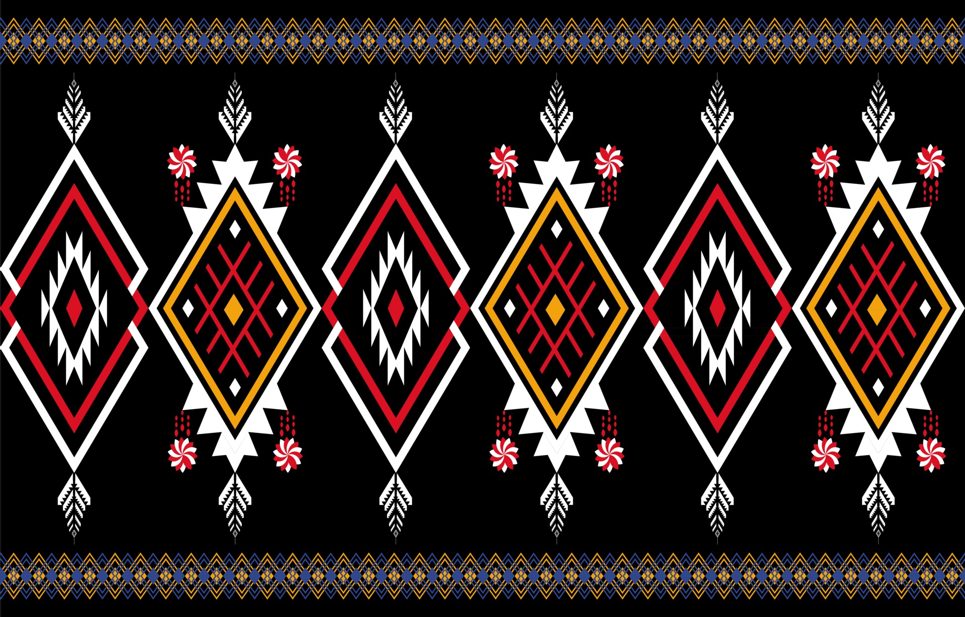 Abstract Orange And Red Geometric Native Pattern Seamless 2423897
