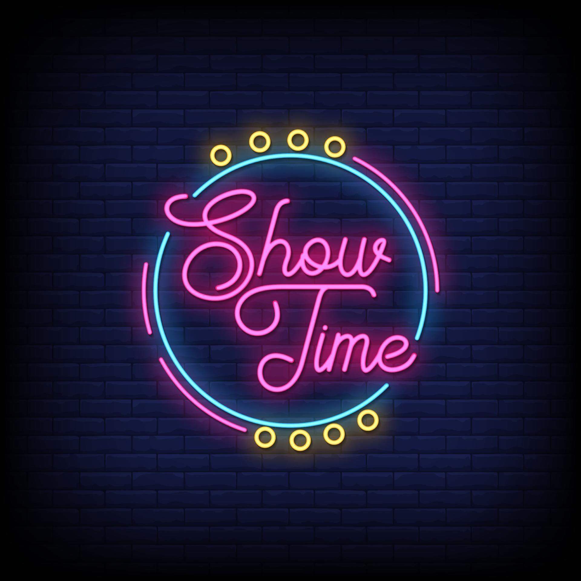 Show Time Neon Signs Style Text Vector 2424498 Vector Art at Vecteezy Show Time Neon Signs Style Text Vector 2424498 Vector Art at Vecteezy