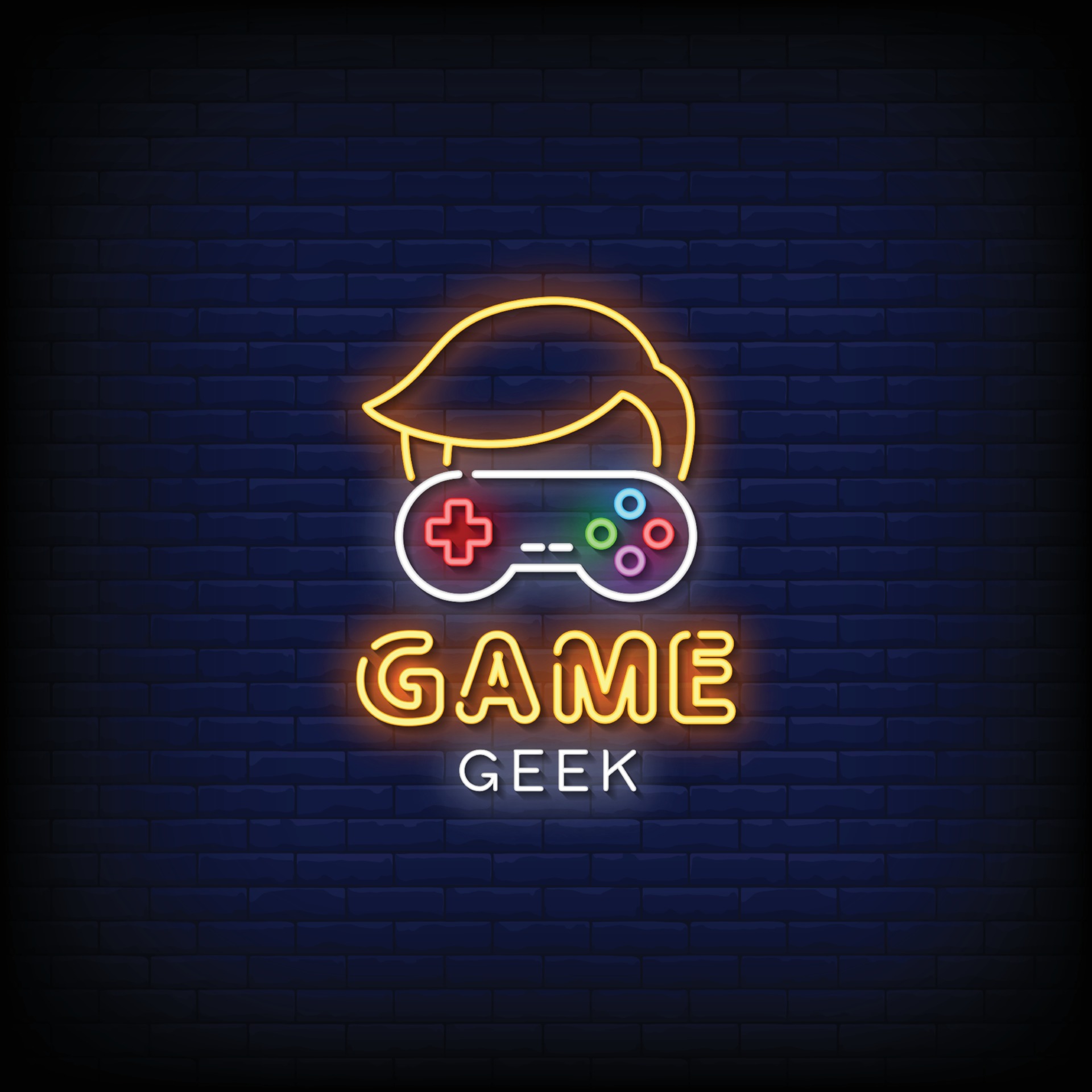 juego geek logo letreros de neón estilo texto vector 2424672 Vector en Vecteezy