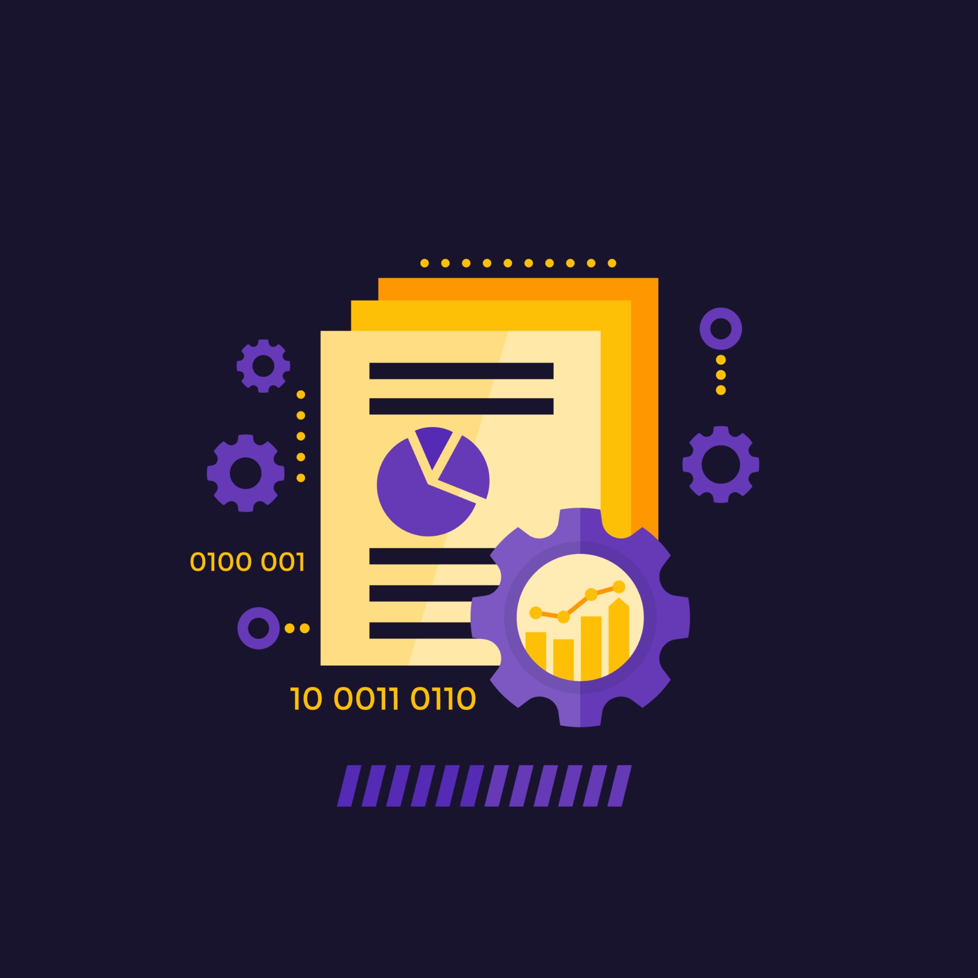 data processing and analytics vector illustration 2425480 Vector Art at ...