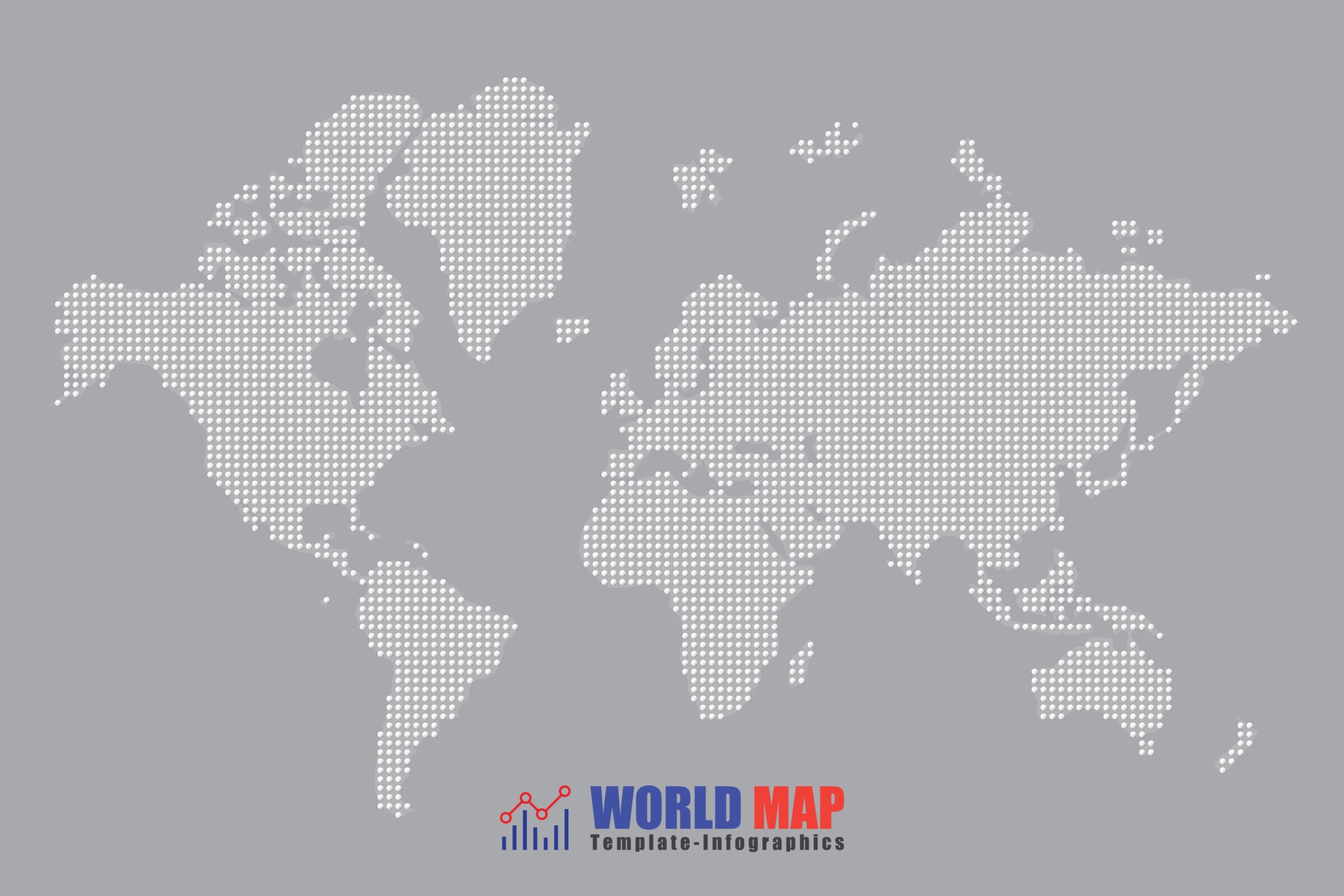 Design Template Abstract Computer Graphic World Map Of White Round Dots Vector Illustration