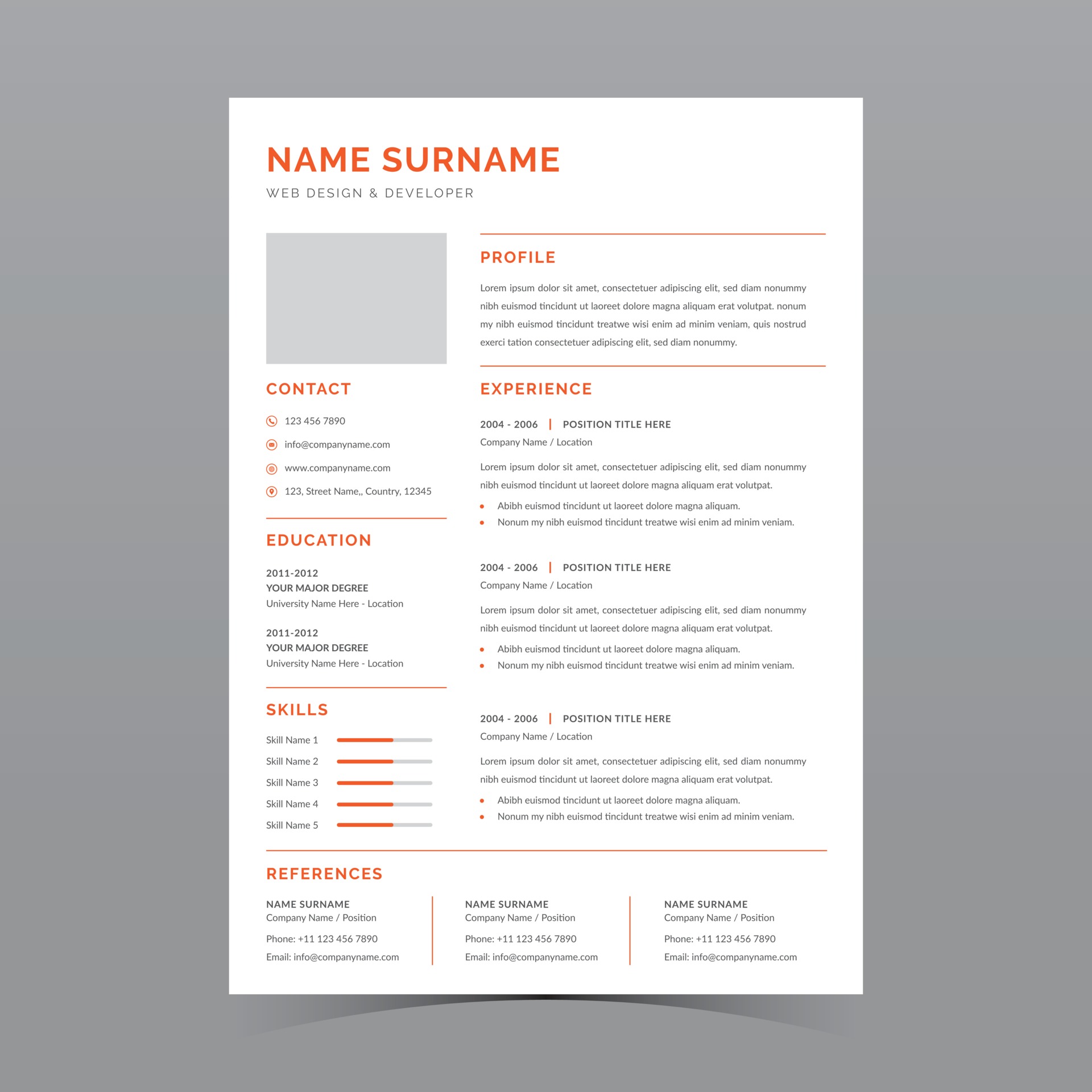 Resume Template Design 2432393 Vector Art at Vecteezy