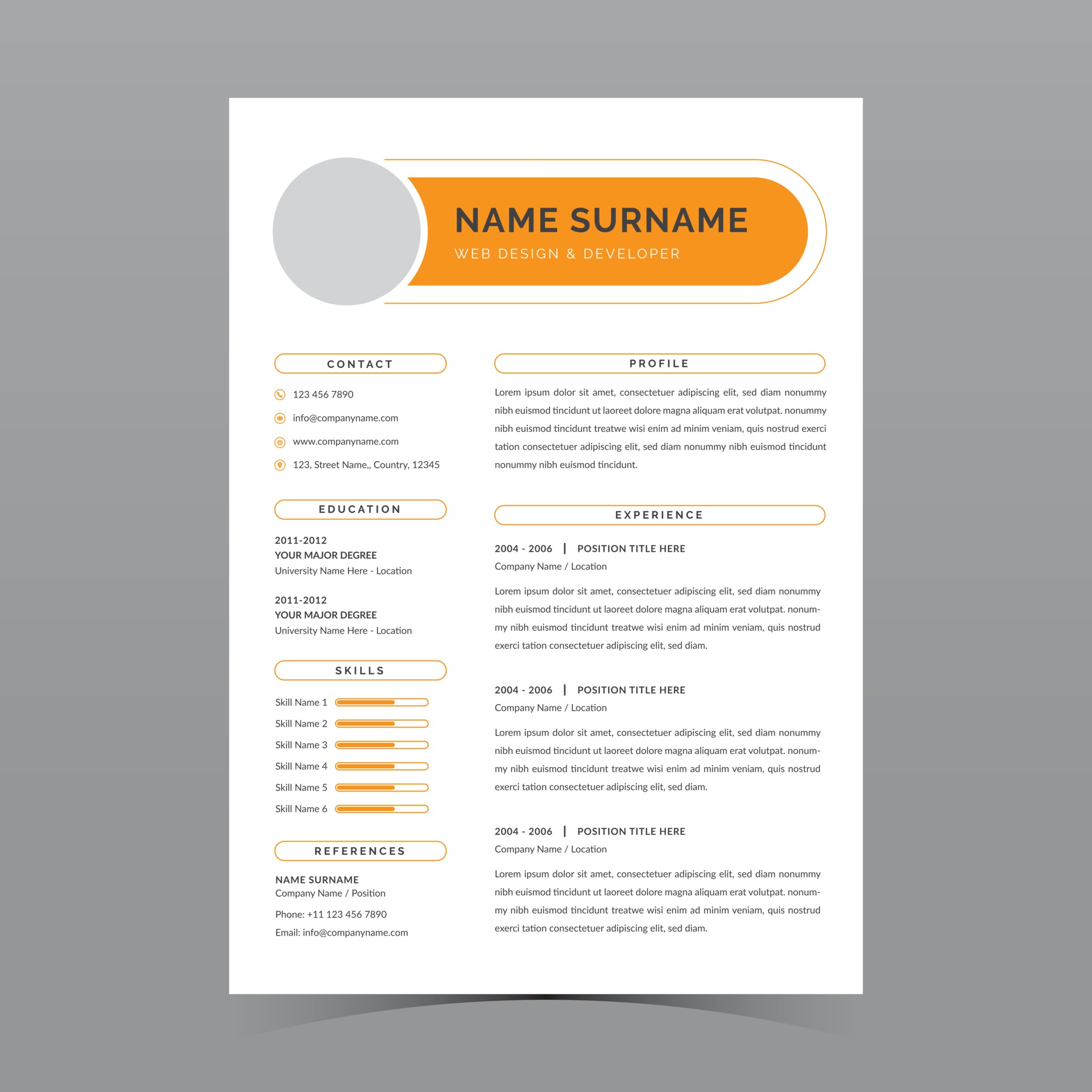 Resume Template Design 2432394 Vector Art at Vecteezy