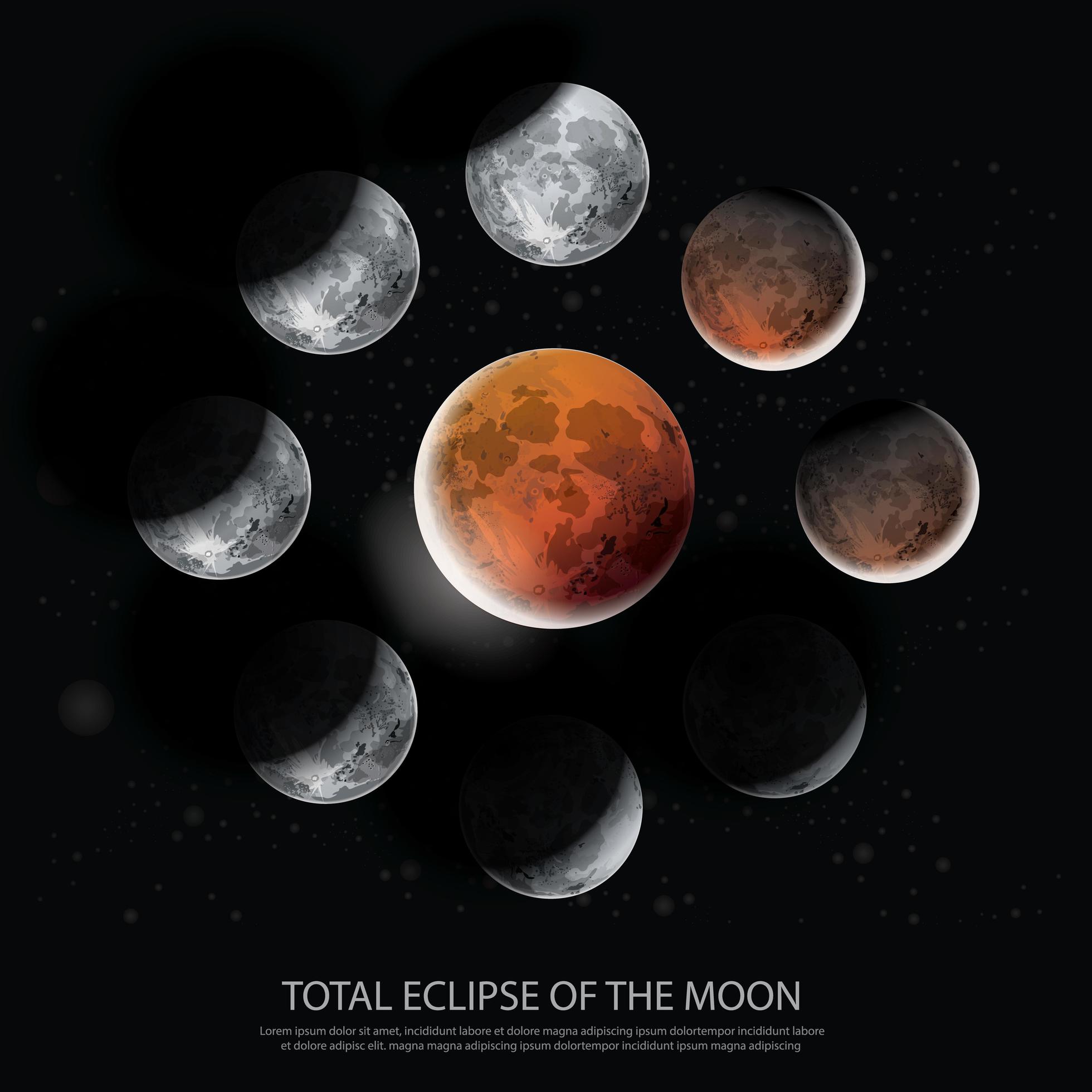 Total Eclipse of the Moon Vector illustration 2440403 Vector Art at ...