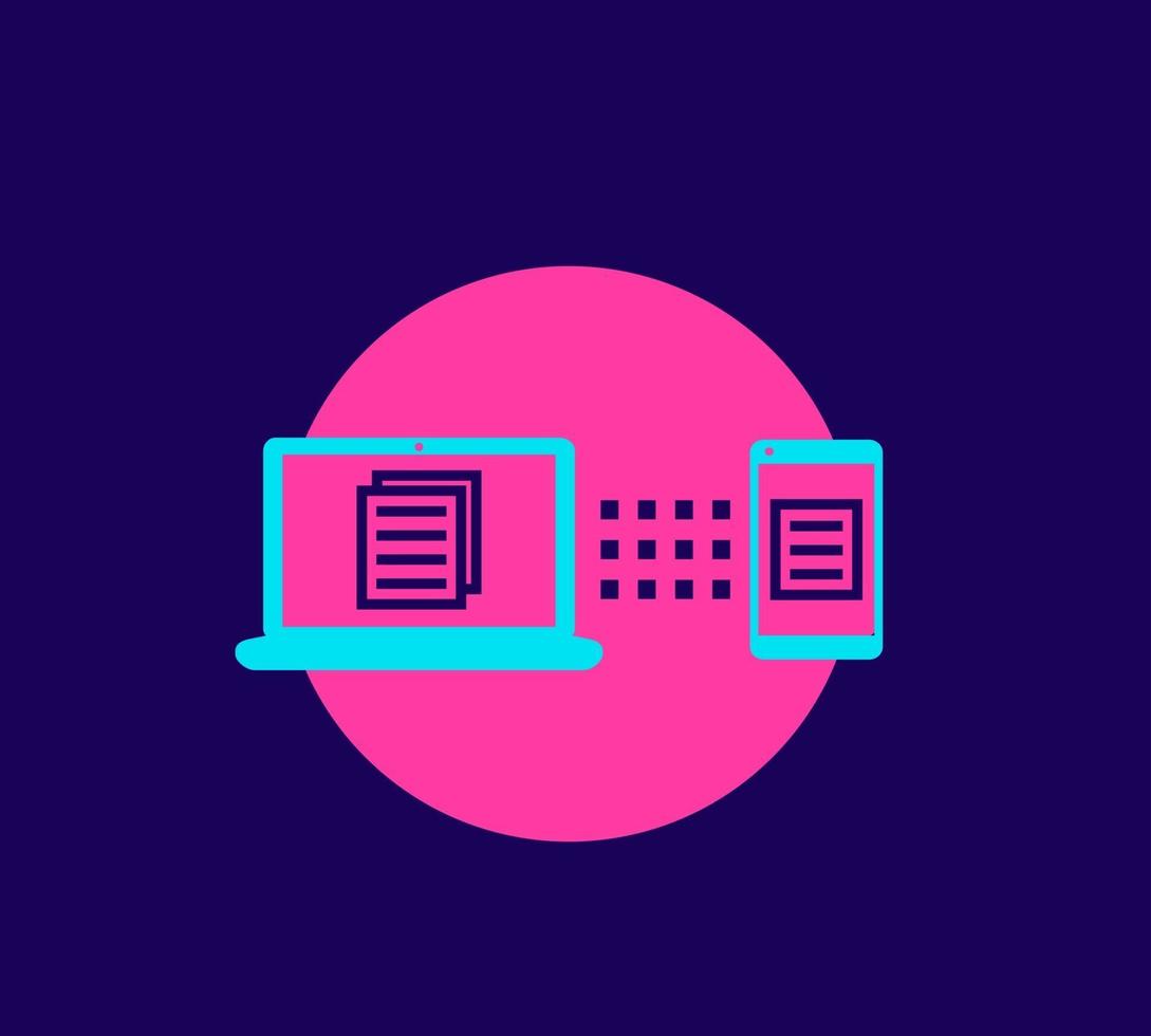 Data Synchronization Between Laptop And Smart Phone Vector 2443249 Vector Art At Vecteezy