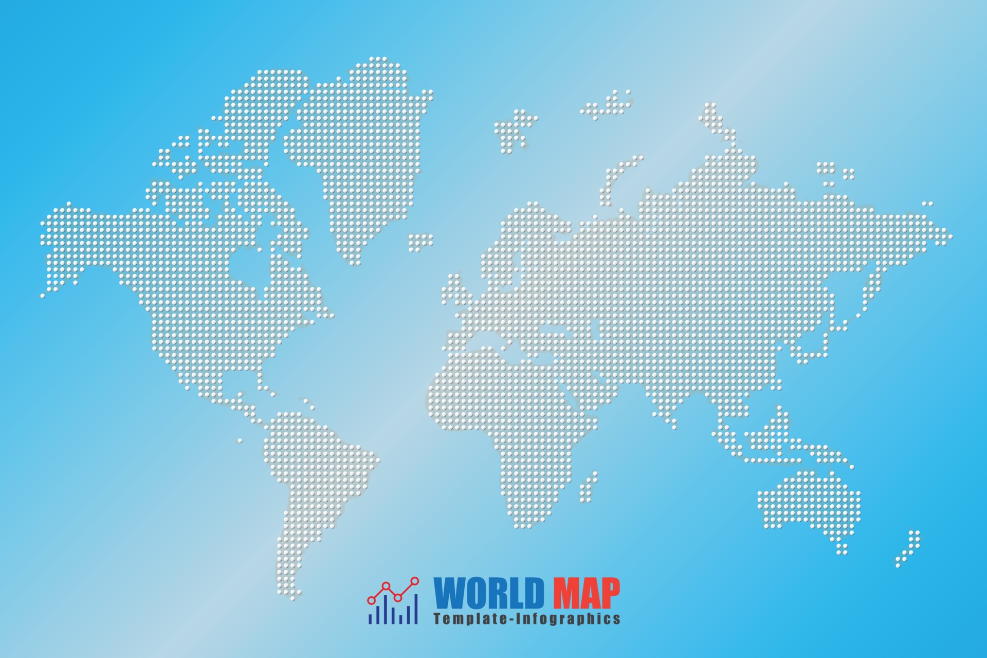 Design Template Abstract Computer Graphic World Map Of White Round Dots Vector Illustration