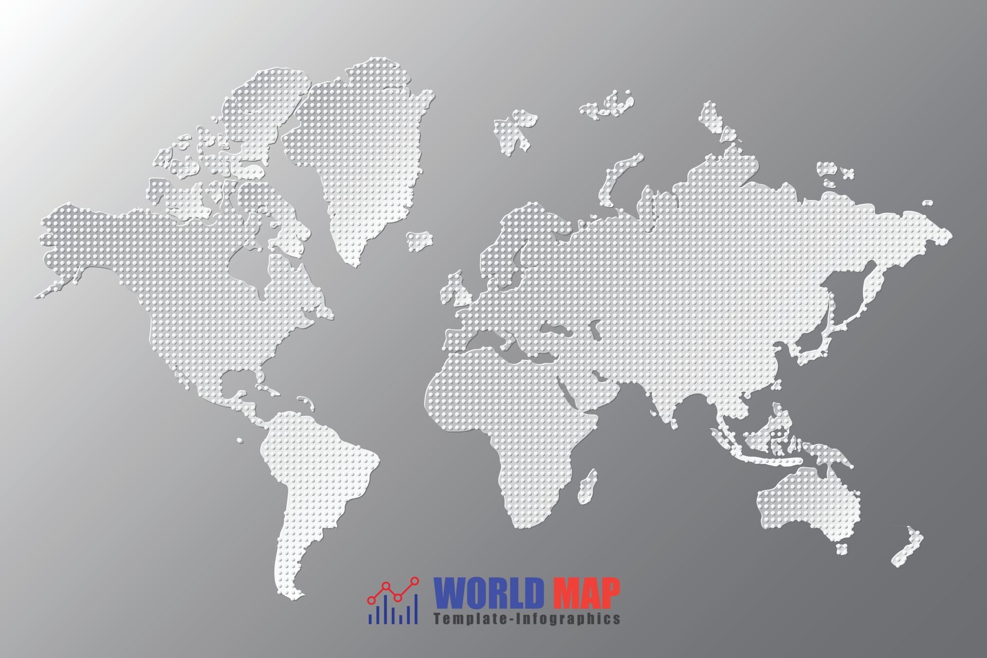 Design Template Abstract Computer Graphic World Map Of White Round Dots Vector Illustration