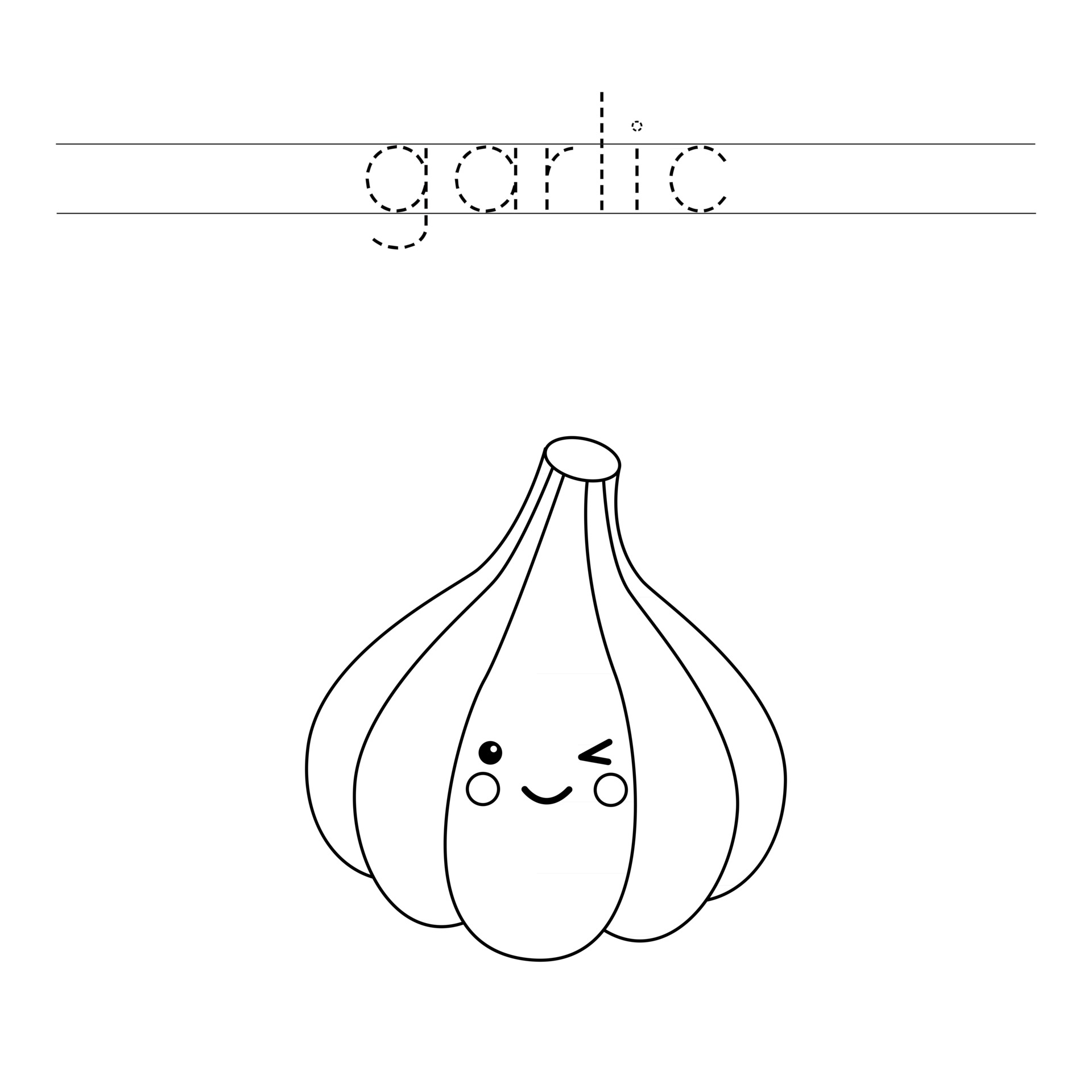 Tracing Letters With Cute Kawaii Garlic Writing Practice For Kids tracing-letters-with-cute-kawaii-garlic-writing-practice-for-kids