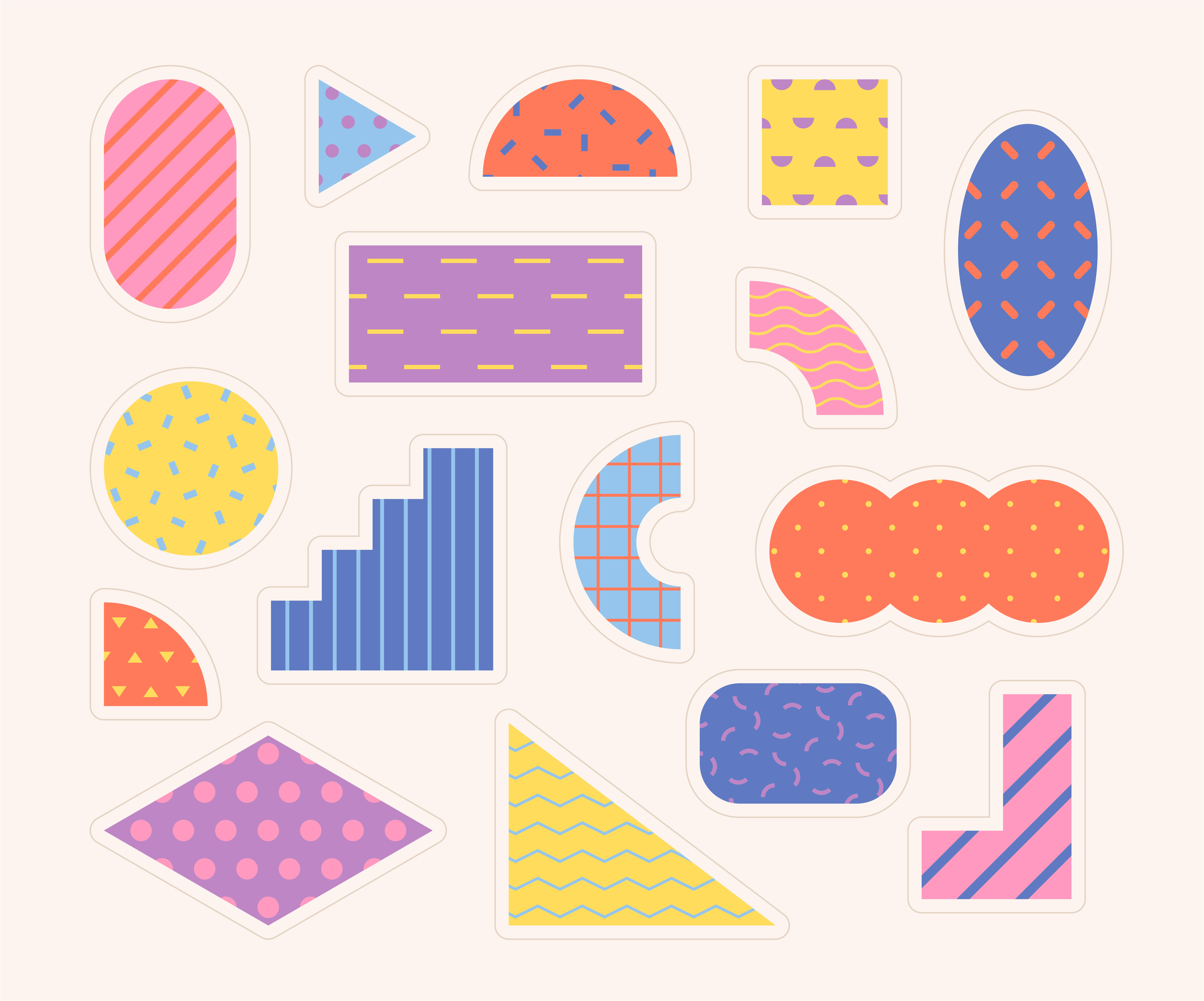 Cute figures are simply arranged. Simple pattern design template ...