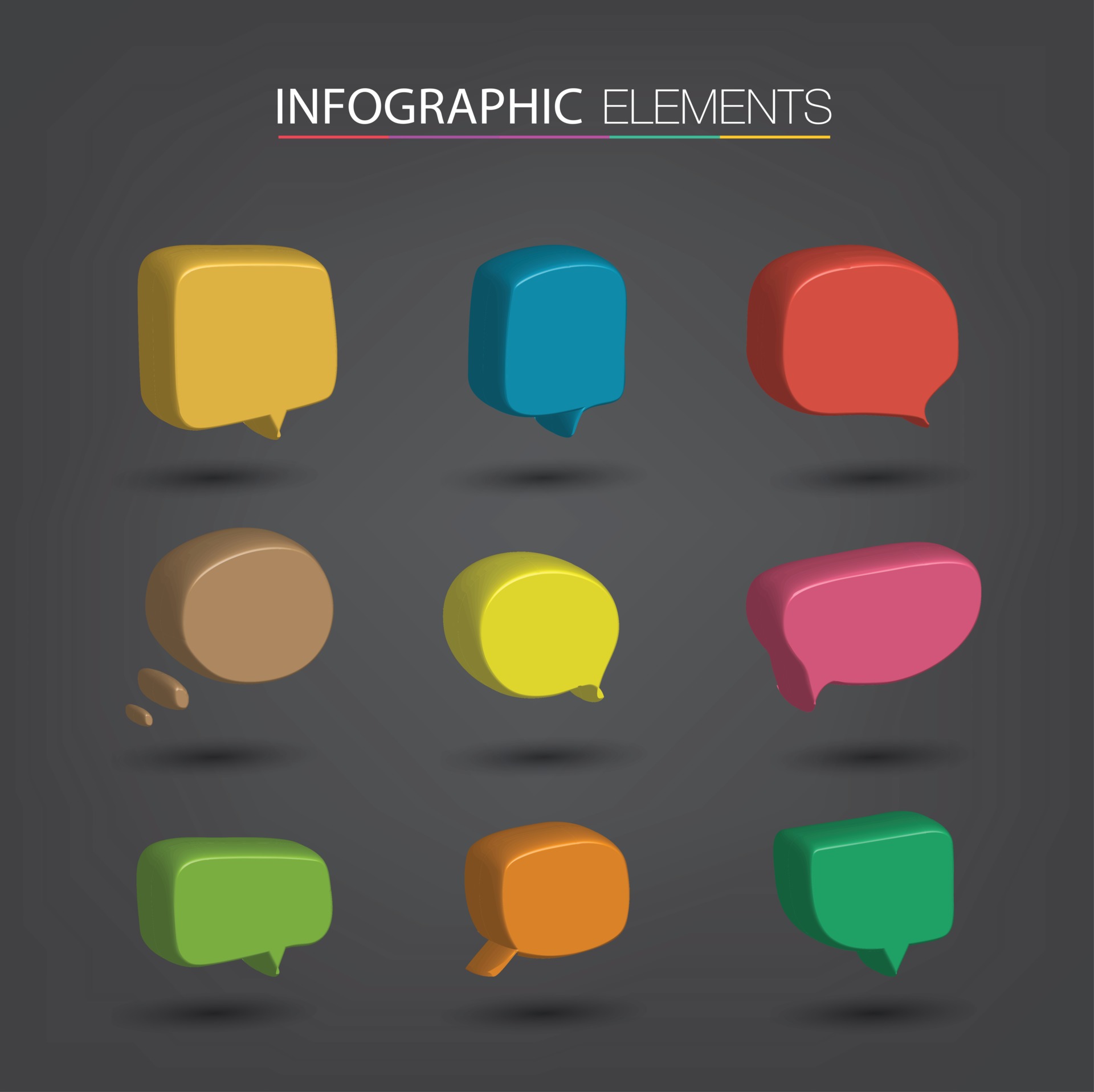 3D speech bubbles vector set 2450975 Vector Art at Vecteezy