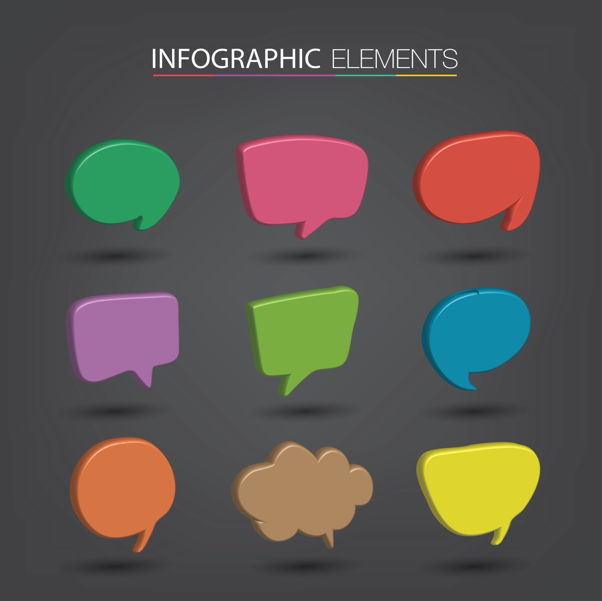 3D speech bubbles vector set 2450987 Vector Art at Vecteezy