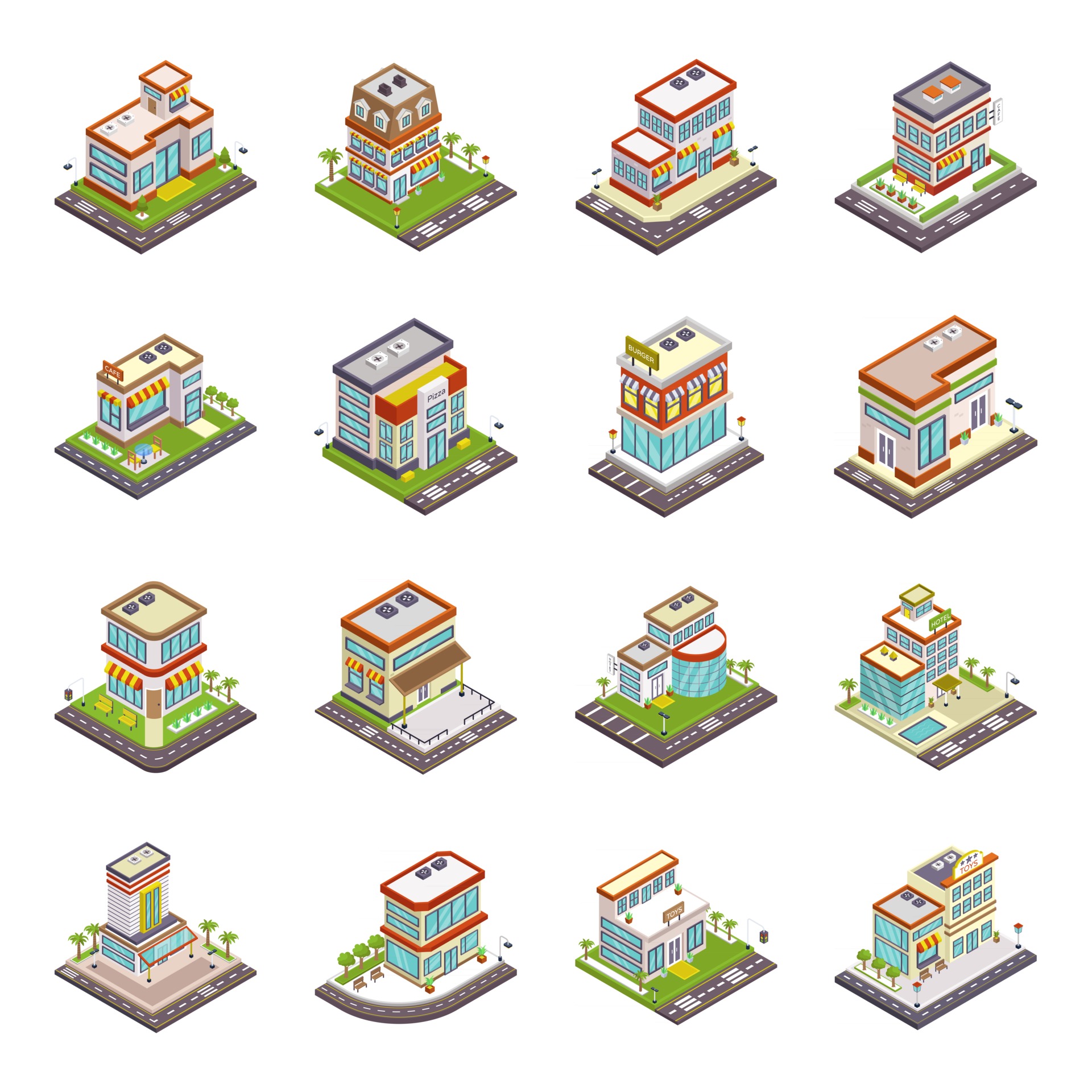 Pack of Buildings 2452547 Vector Art at Vecteezy