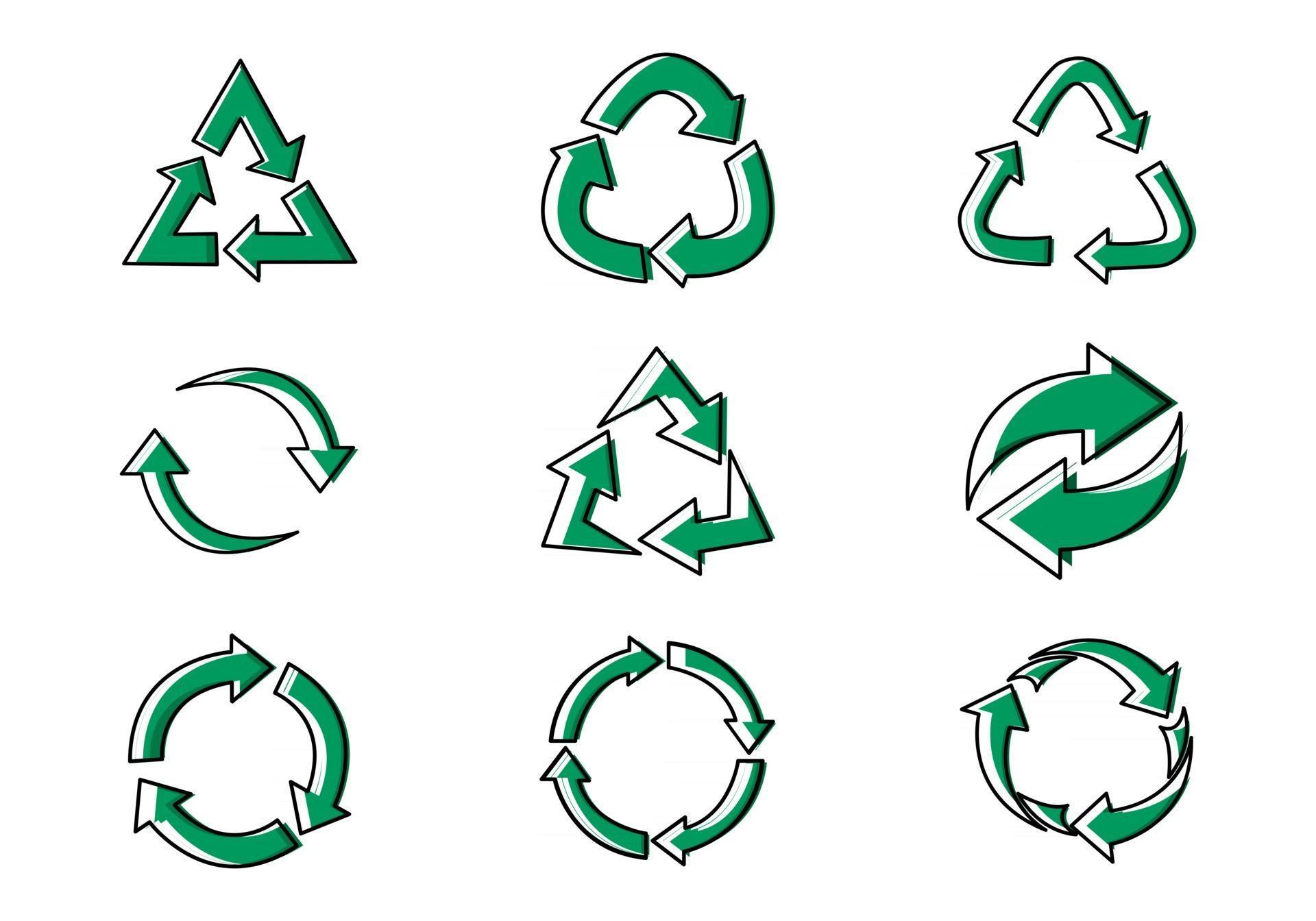 Recycle Icon Set Symbol Vector Illustration Design 2455676 Vector Art ...
