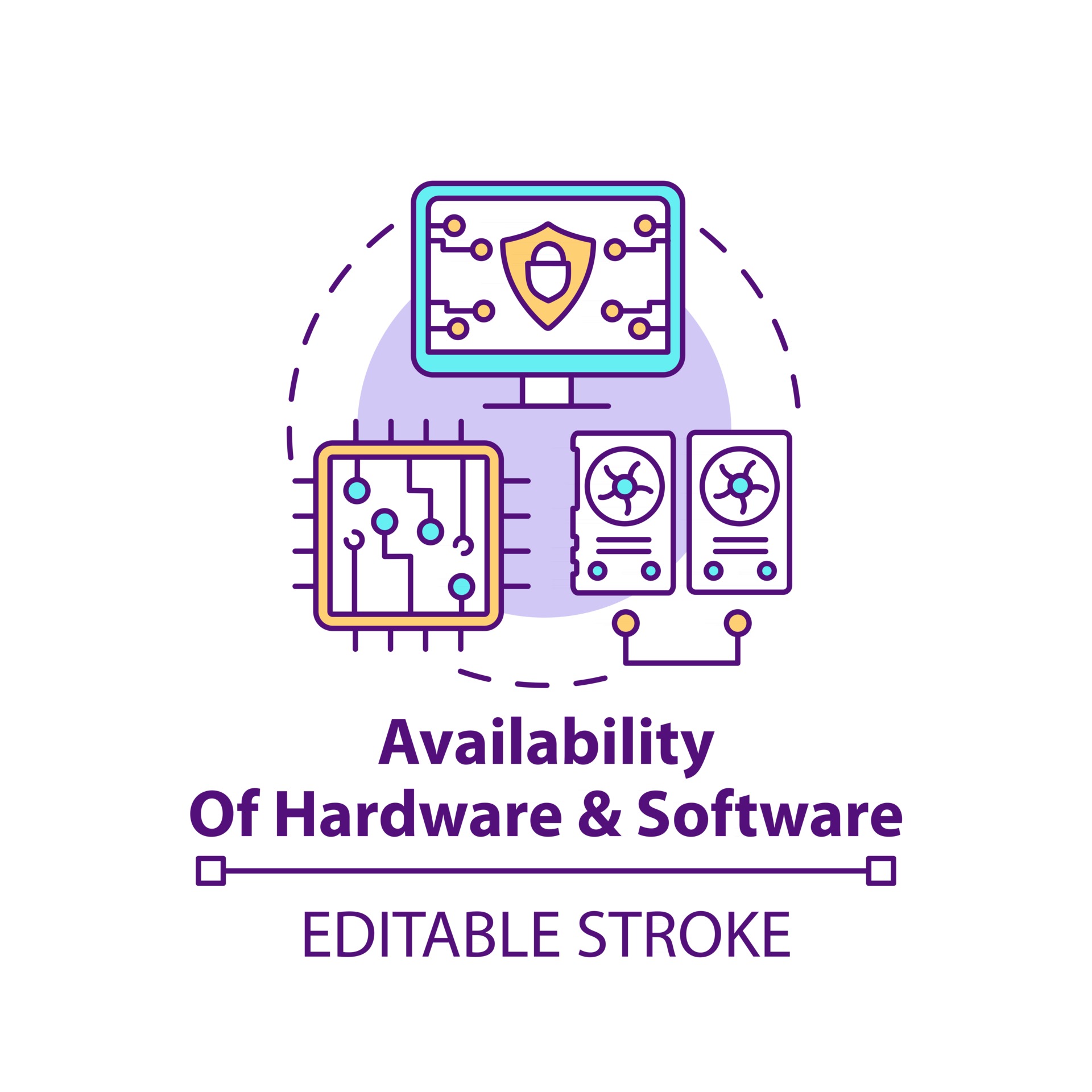 Availability of hardware and software concept icon 2458917 Vector Art ...