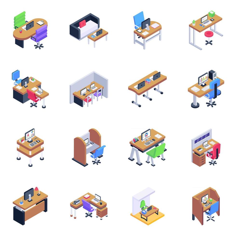 Pack of Workspace 2461724 Vector Art at Vecteezy