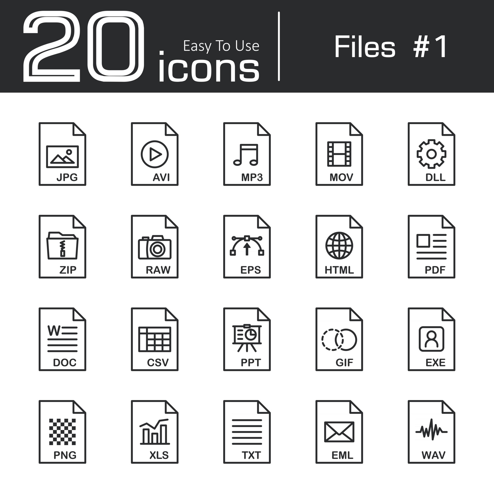 Files icon set 1 jpg avi mp3 mov dll zip raw eps html pdf doc csv ppt ... Files icon set 1 jpg avi mp3 mov dll zip raw eps html pdf doc csv ppt ...