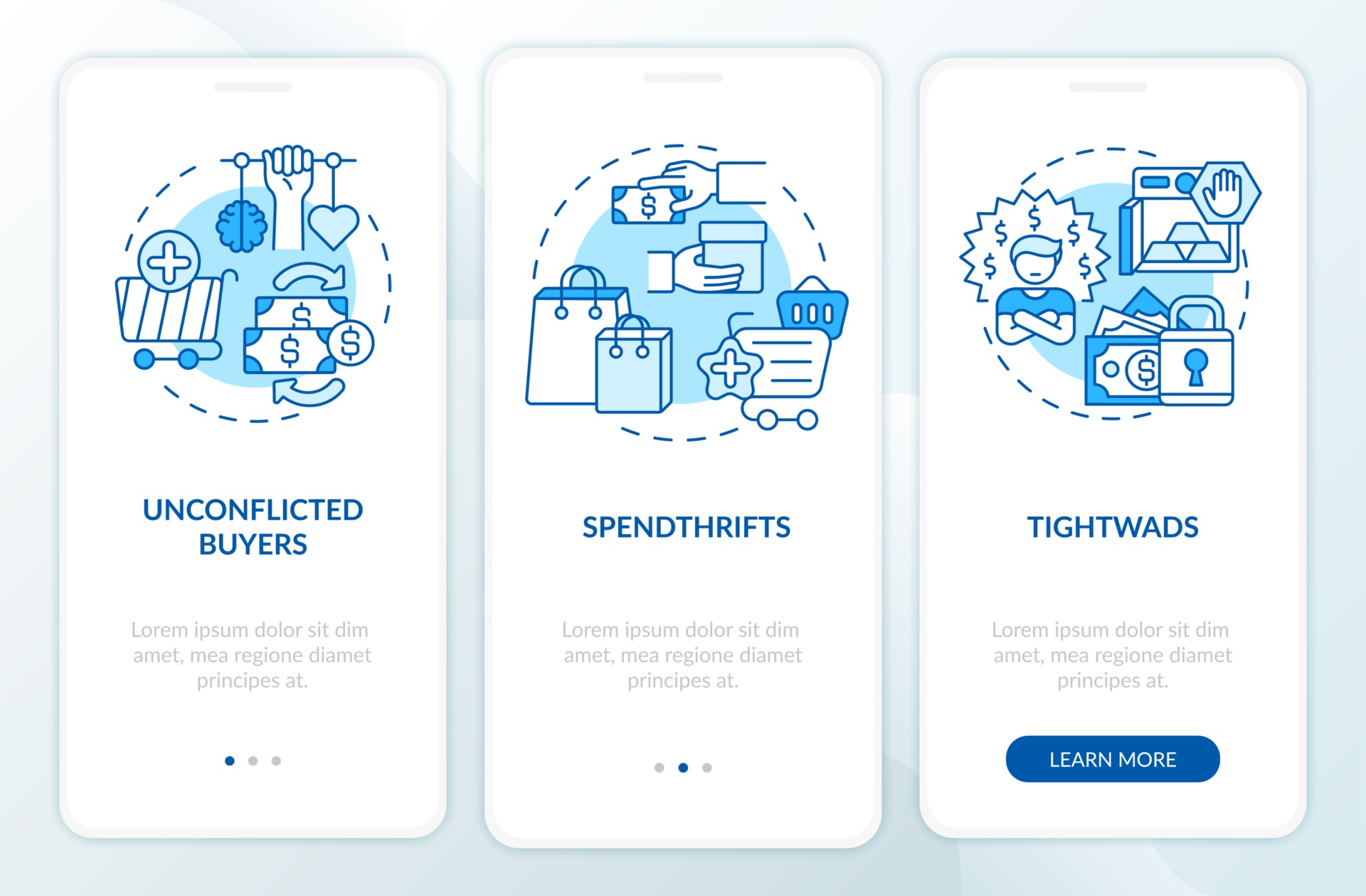 Customers Types Onboarding Mobile App Page Screen With Concepts 2463977