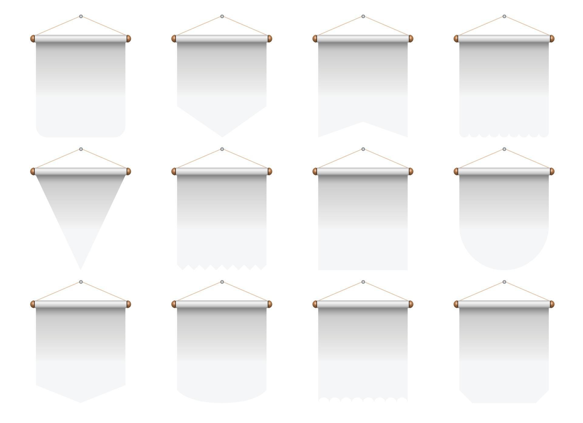 Set of realistic pennant vector illustration 2465473 Vector Art at Vecteezy