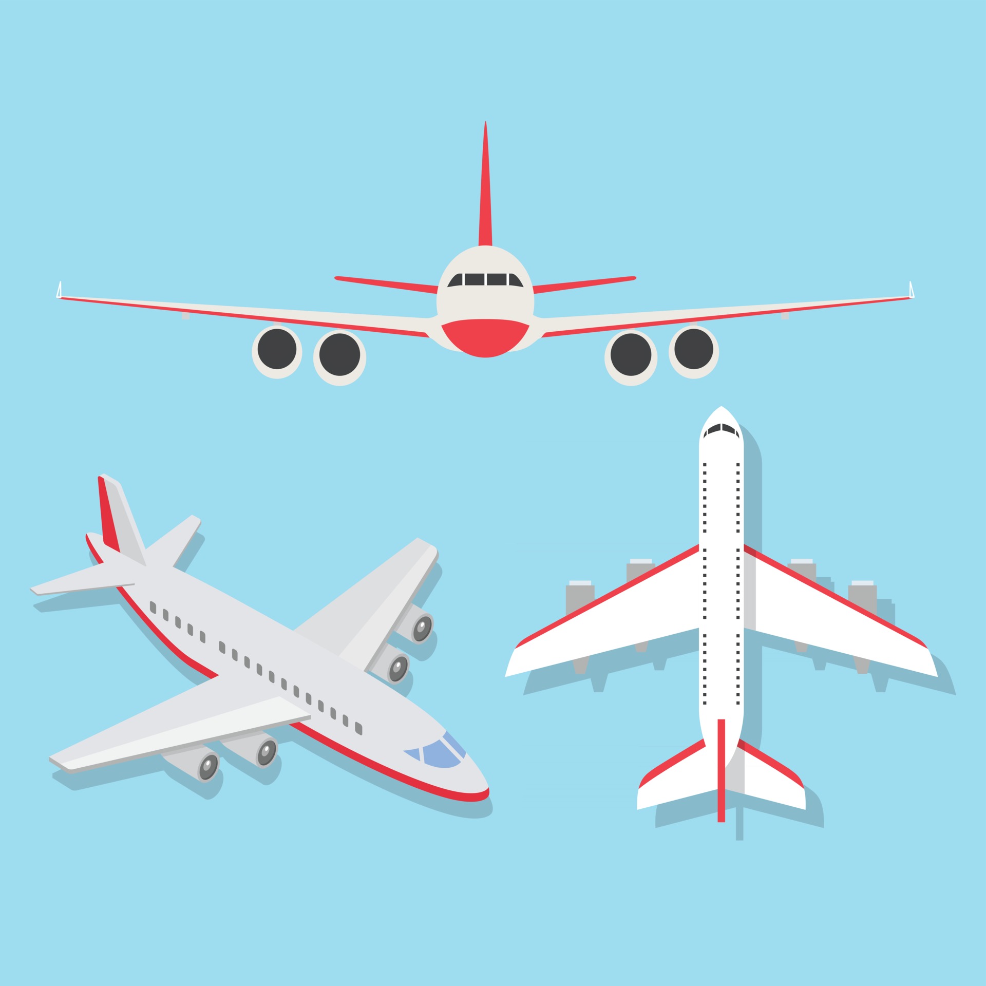 Plane Object With Different Angle Vector Object 2466943 Vector Art At