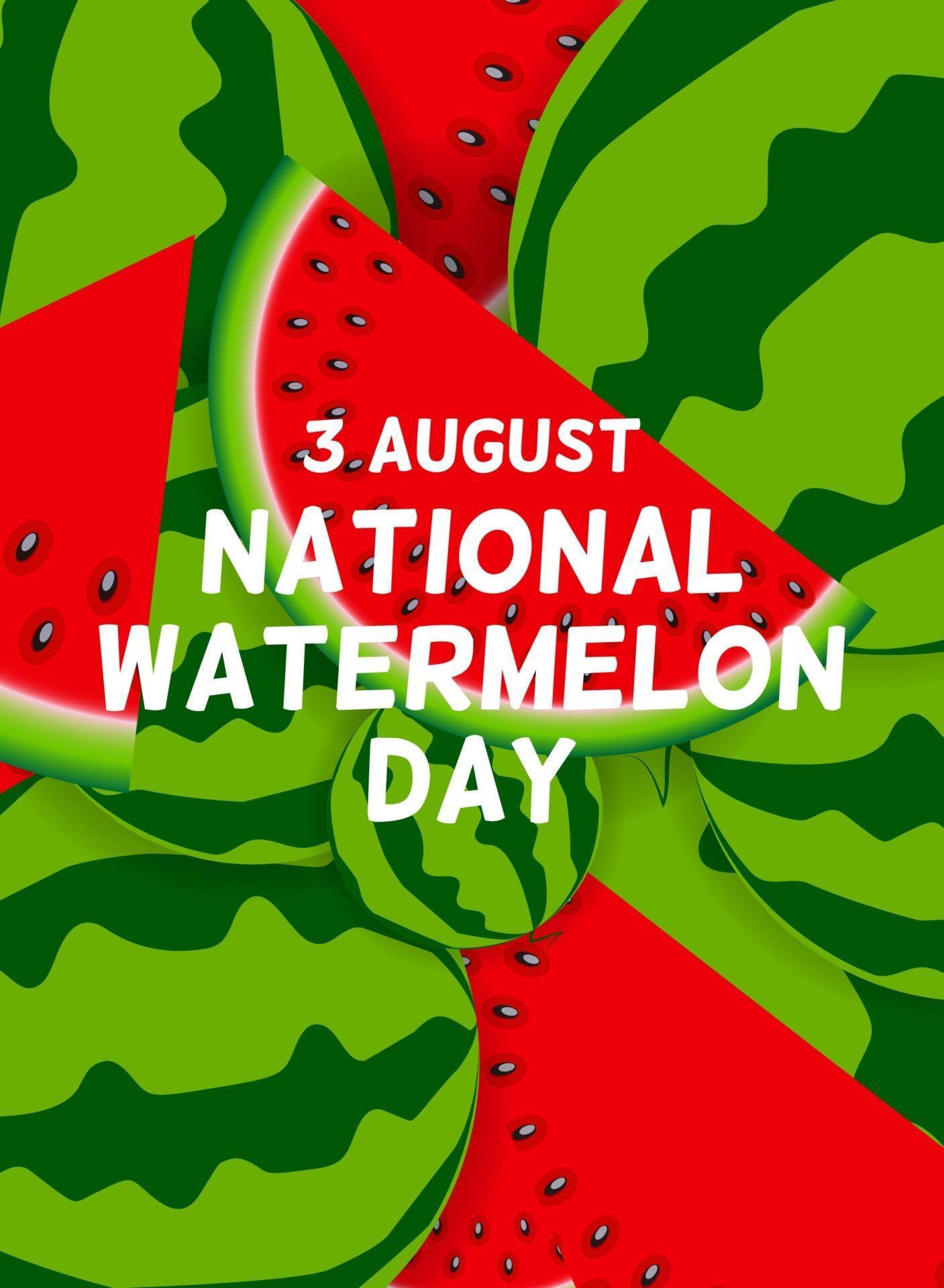 August 3 Watermelon day background 2467974 Vector Art at Vecteezy