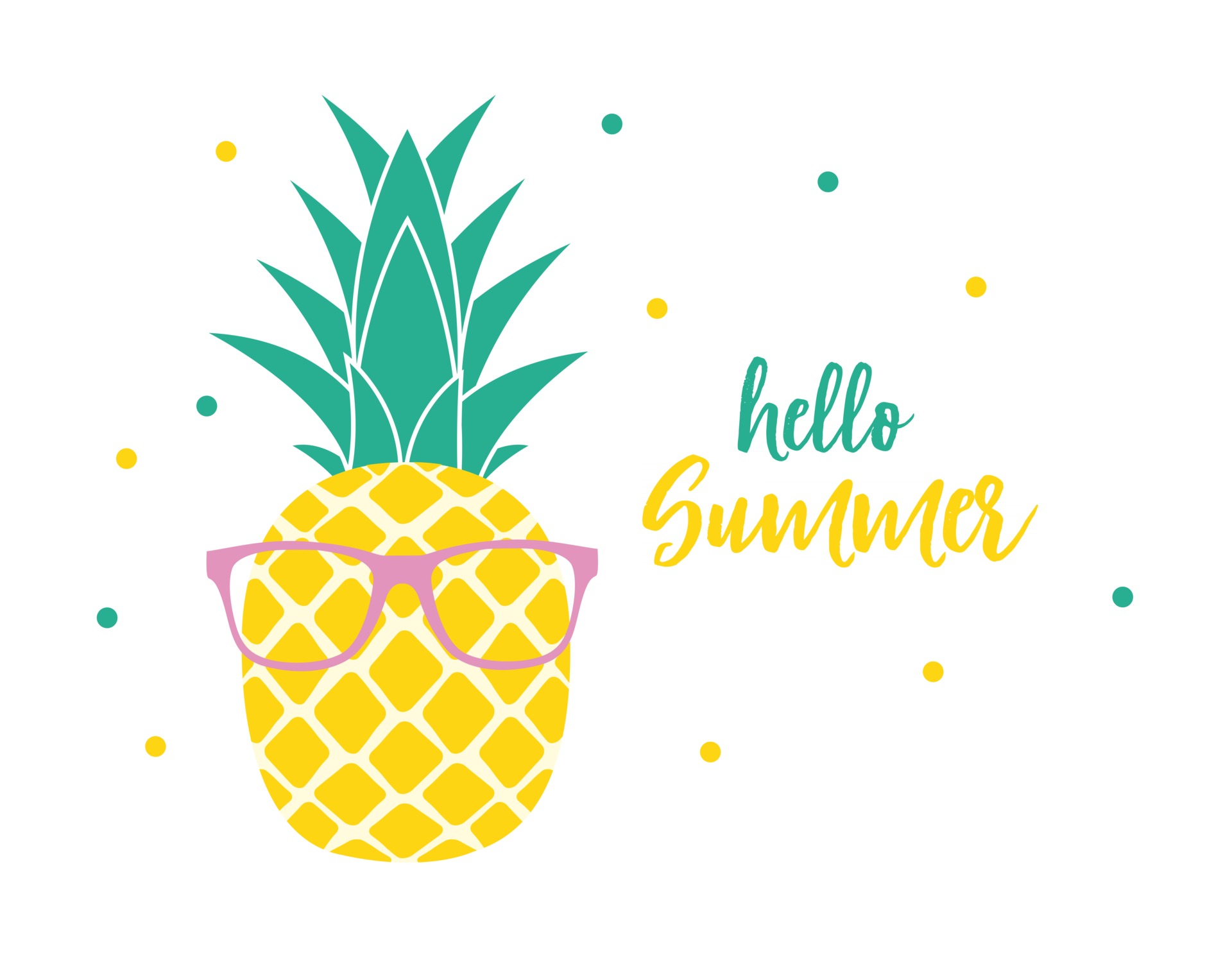 Cute Summer Pineapple in Sunglasses 2468332 Vector Art at Vecteezy
