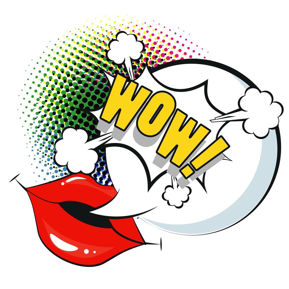 Sexi Female Mouth With Wow Expression Pop Art Style Poster 2468956 Vector Art At Vecteezy