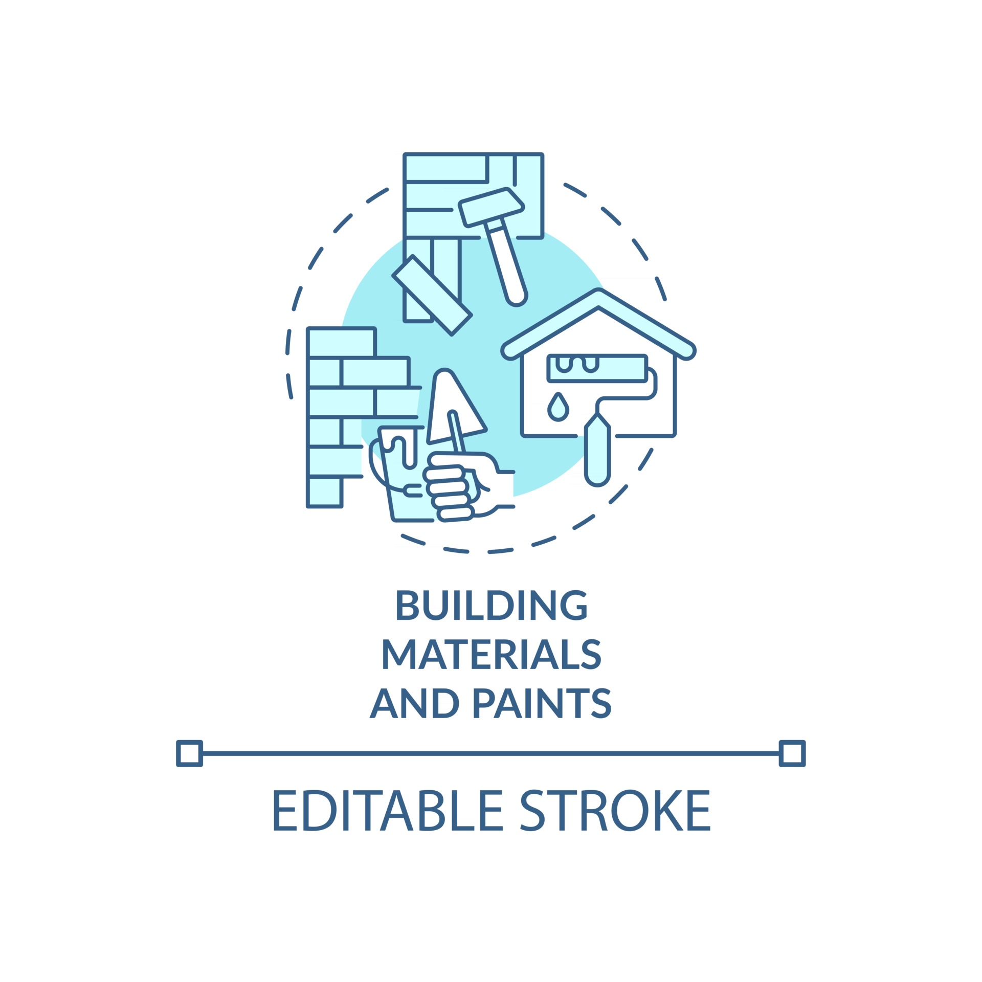 Building materials and paints concept icon 2469571 Vector Art at Vecteezy