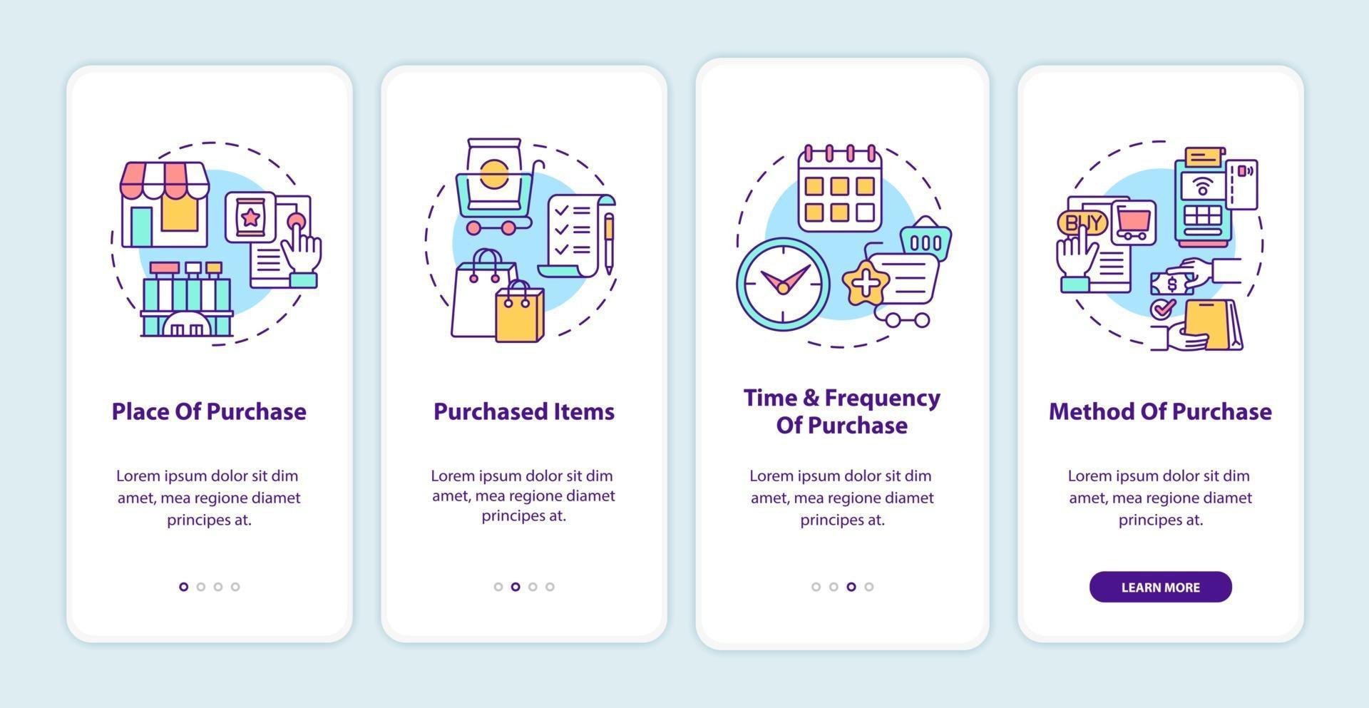 Customer Behavior Patterns Onboarding Mobile App Page Screen With
